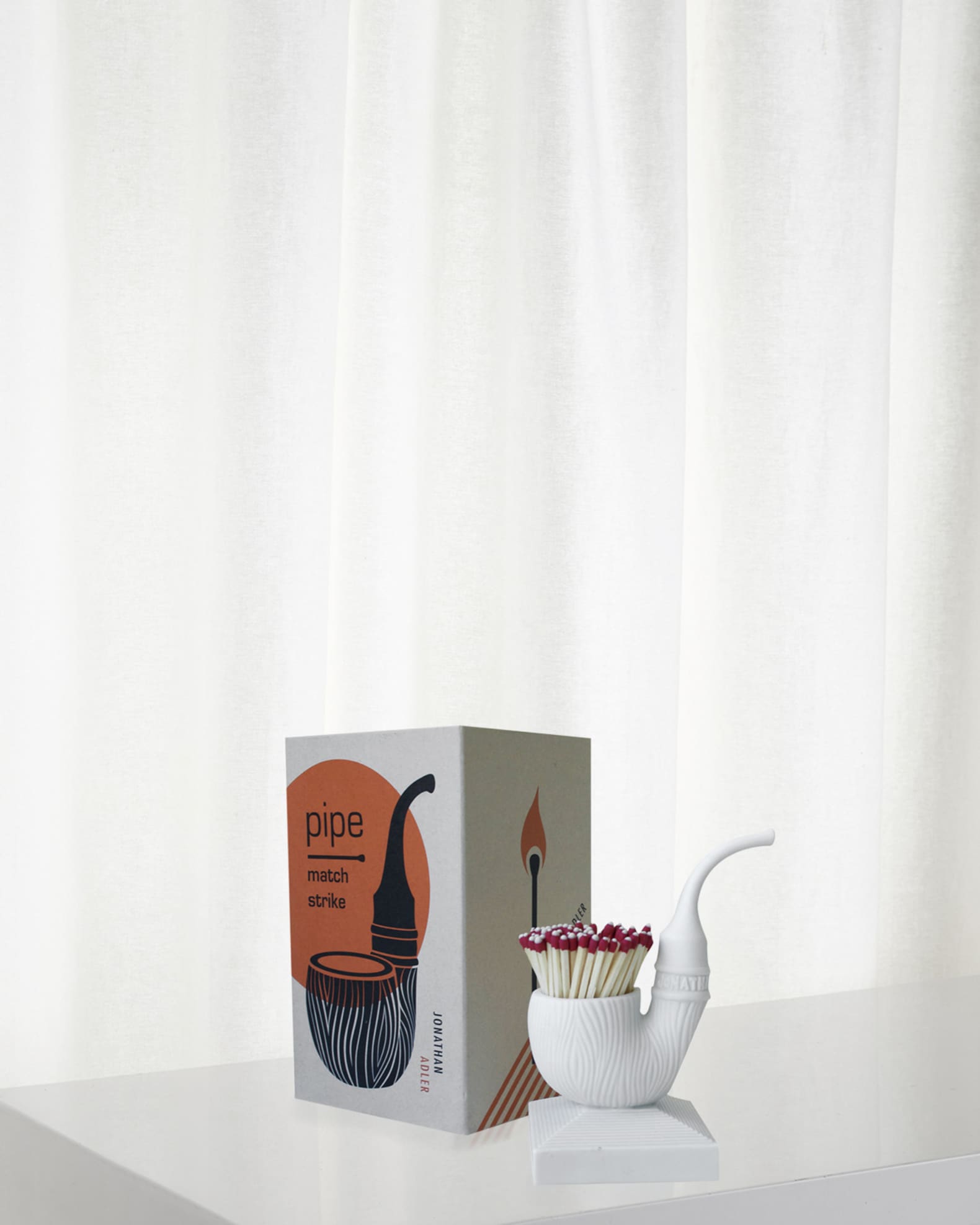 Jonathan Adler White Pipe Match Strike | Neiman Marcus