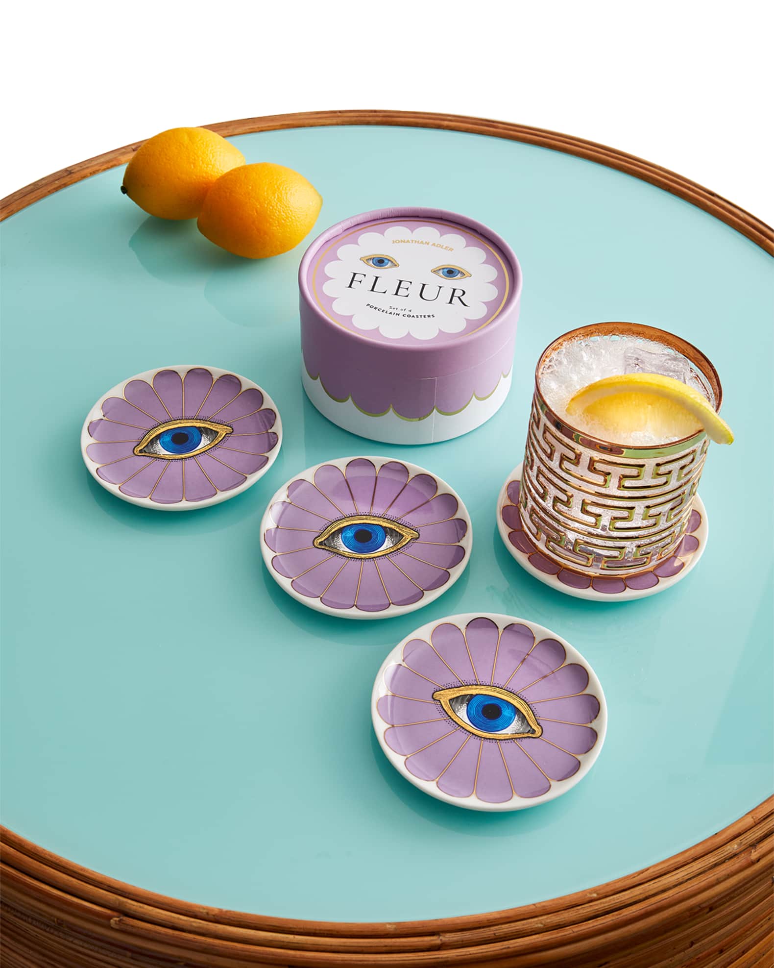 Jonathan Adler Fleur Coasters Purple | Neiman Marcus