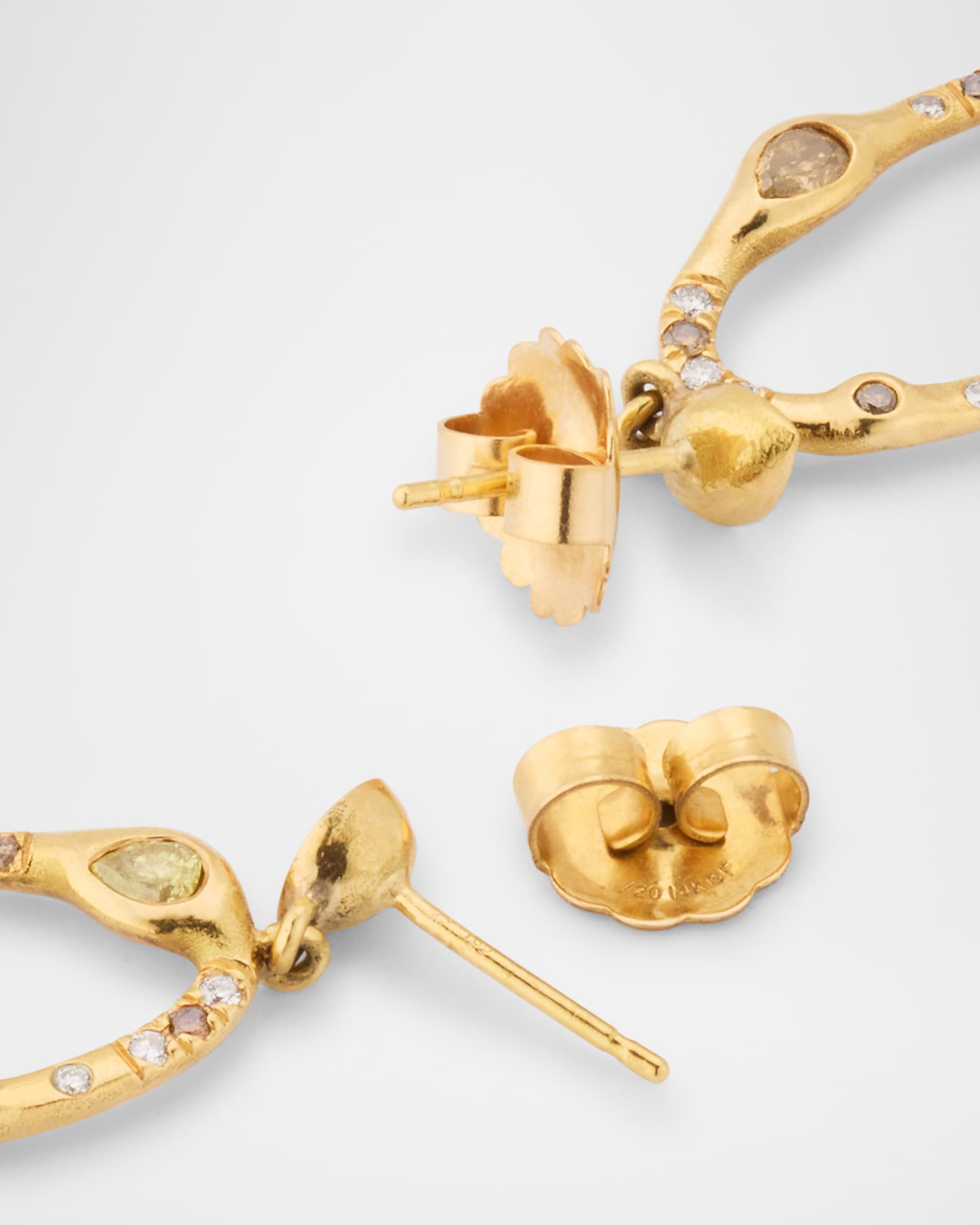 Debra Navarro Pathway 18K Yellow Gold Small Oval Dangle Earrings with ...