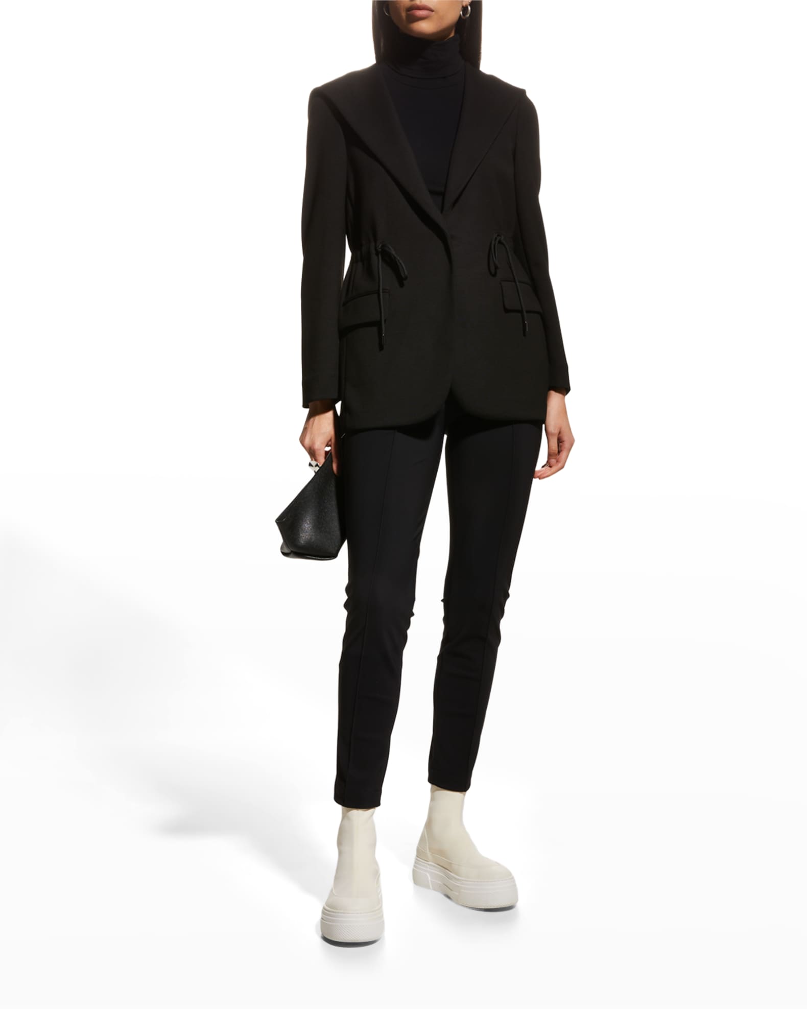 Theory Hooded Drape Double-Knit Jacket | Neiman Marcus