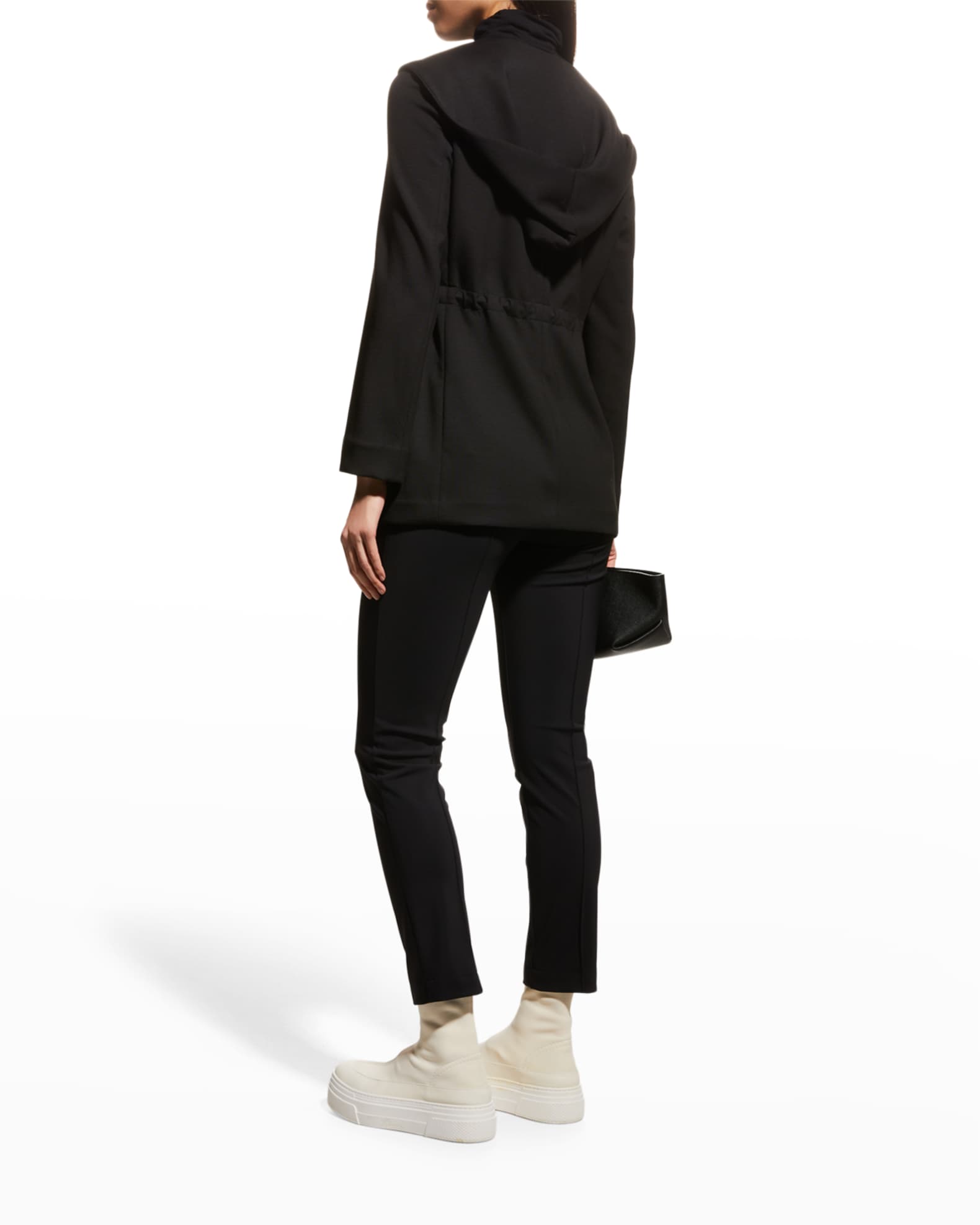 Theory Hooded Drape Double-Knit Jacket | Neiman Marcus