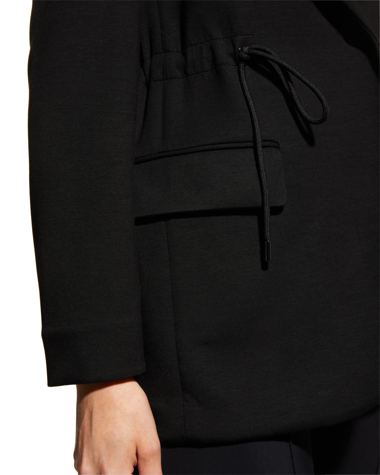 Theory Hooded Drape Double-Knit Jacket | Neiman Marcus