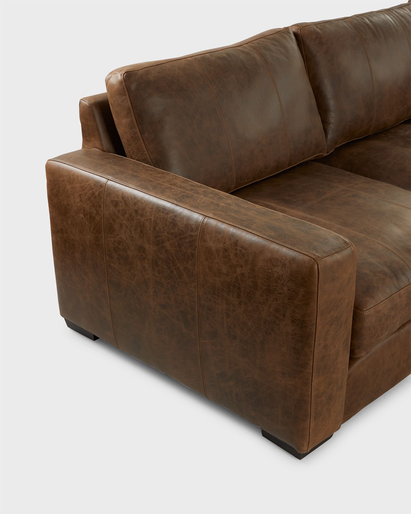 Bernhardt Dawkins 5-Piece Left Chaise Leather Sectional | Neiman Marcus