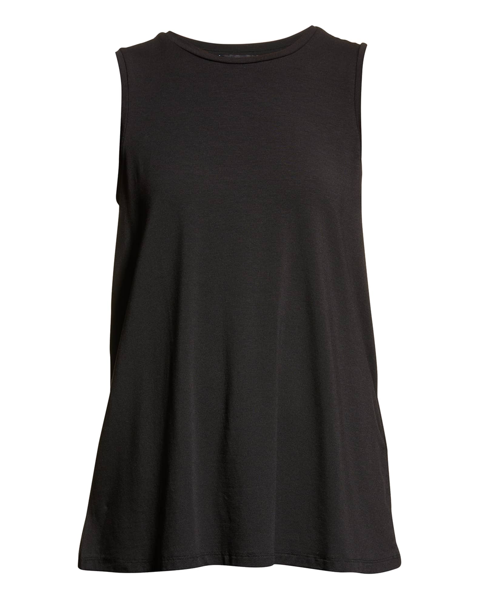 Eileen Fisher Crewneck Long Stretch Jersey Shell | Neiman Marcus