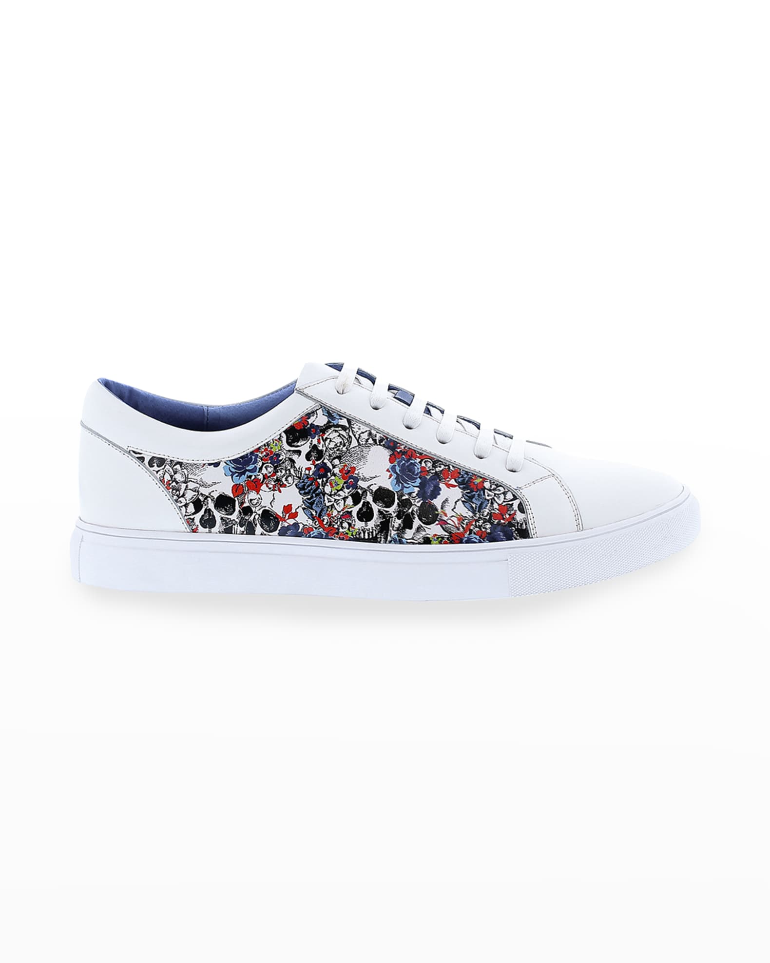 Robert Graham Men's Elderton Skull-Floral Graphic Low-Top Sneakers ...