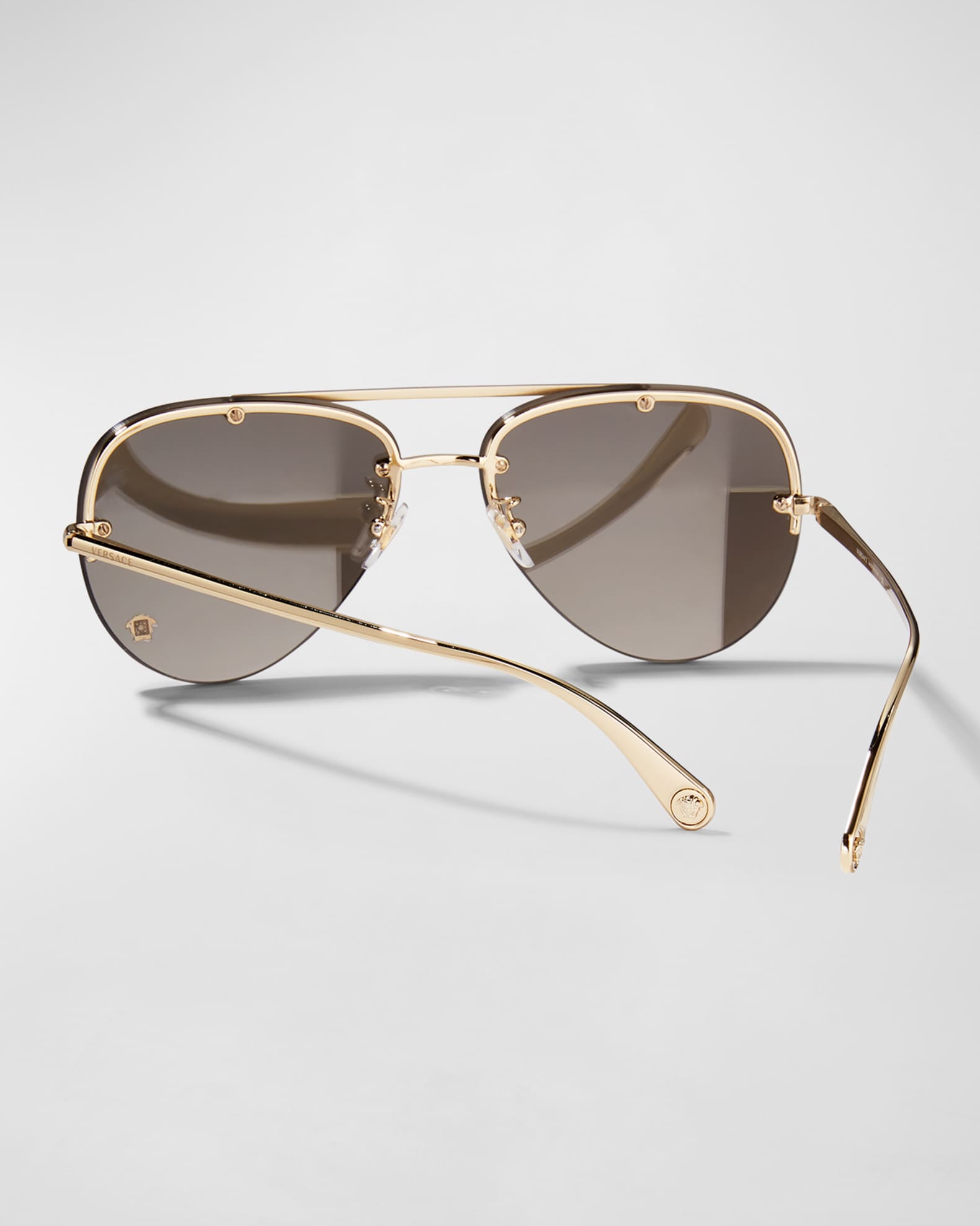 Versace Men's Rimless Metal Aviator Sunglasses | Neiman Marcus