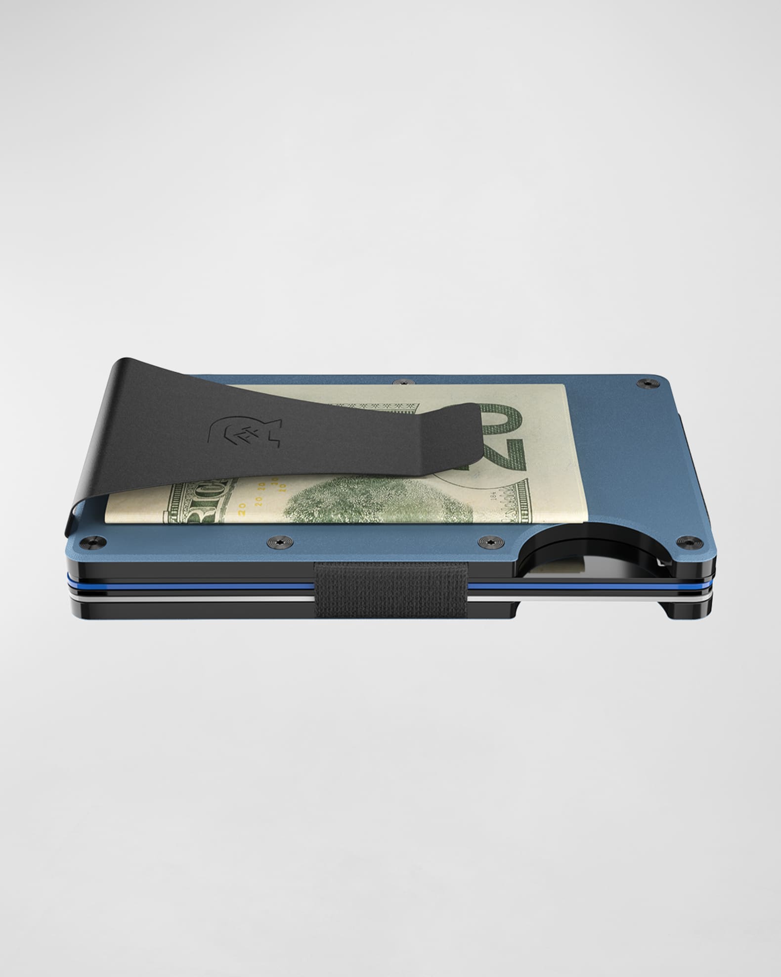 The Ridge Men's RFID Money Clip Metal Wallet, Matte Cobalt Titanium ...