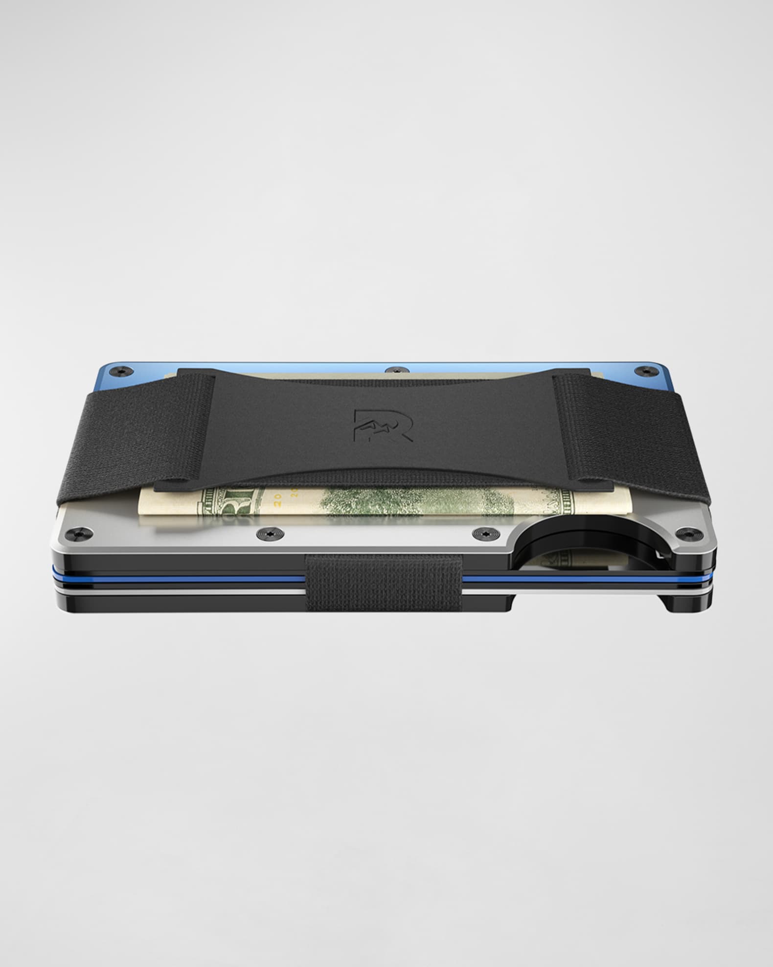 The Ridge Men's RFID Cash Strap Metal Wallet, Burnt Titanium | Neiman ...