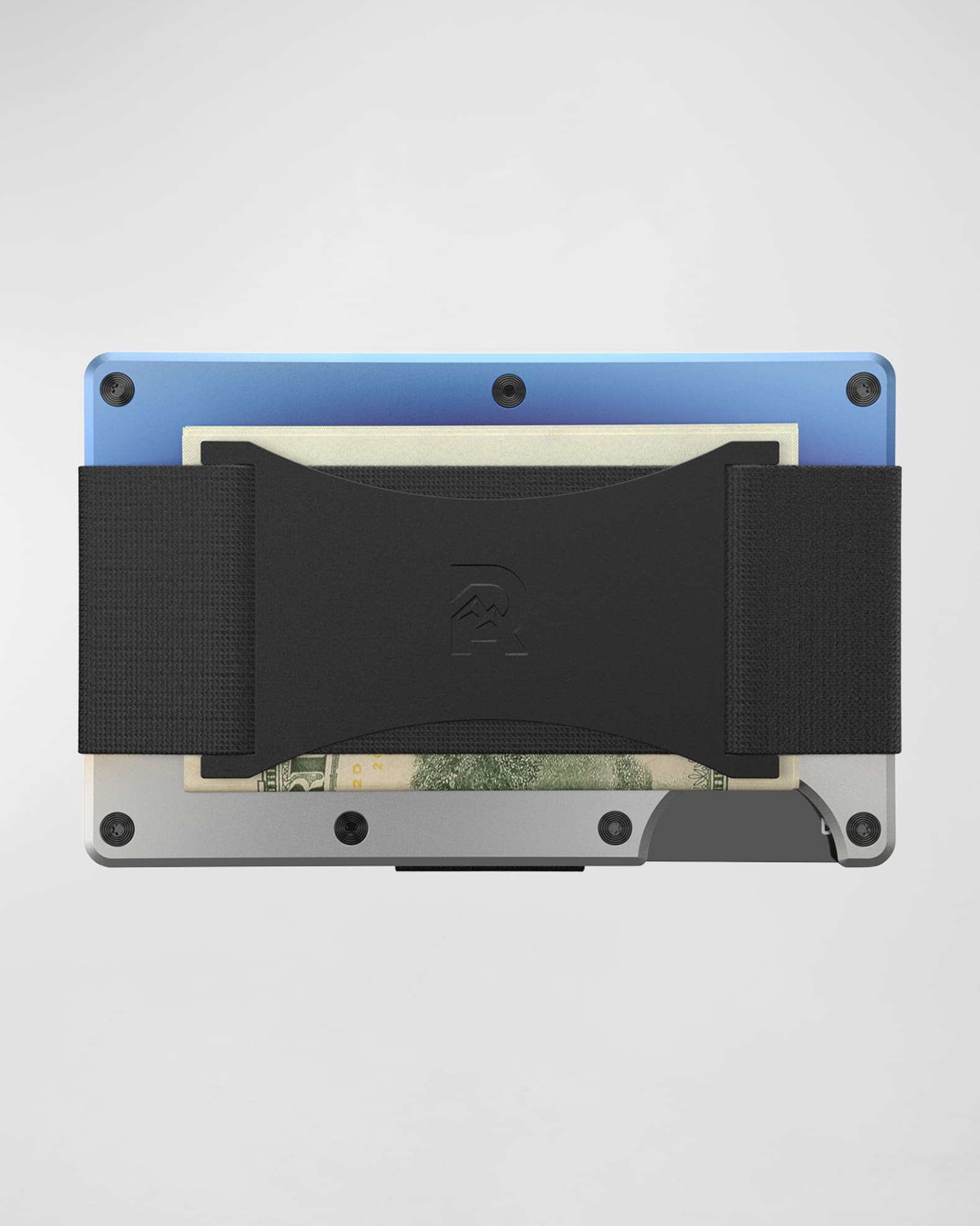 The Ridge Men's RFID Cash Strap Metal Wallet, Burnt Titanium | Neiman ...