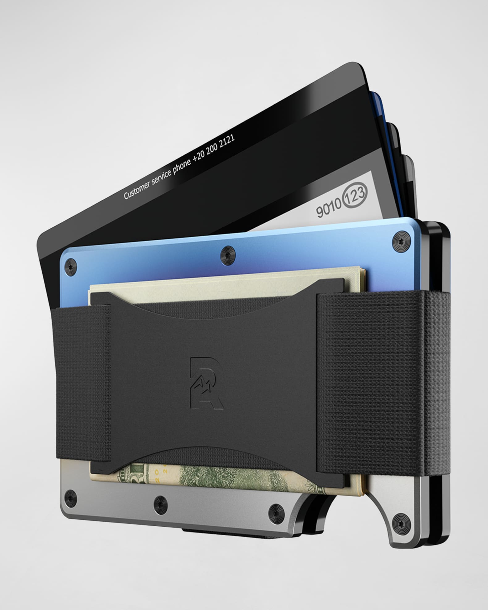 The Ridge Men's RFID Cash Strap Metal Wallet, Burnt Titanium | Neiman ...