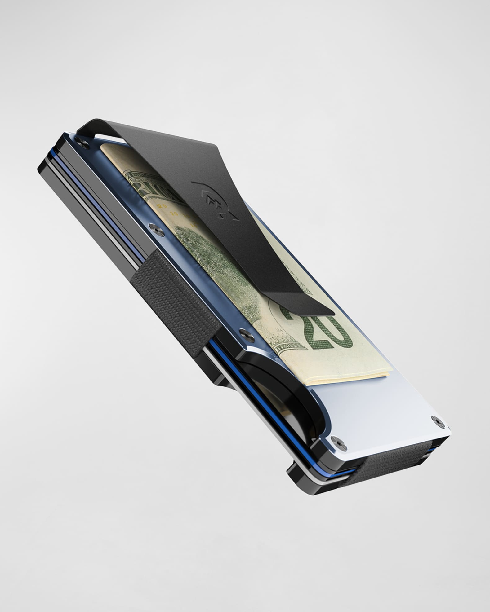 The Ridge Men's RFID Money Clip Metal Wallet, Navy | Neiman Marcus