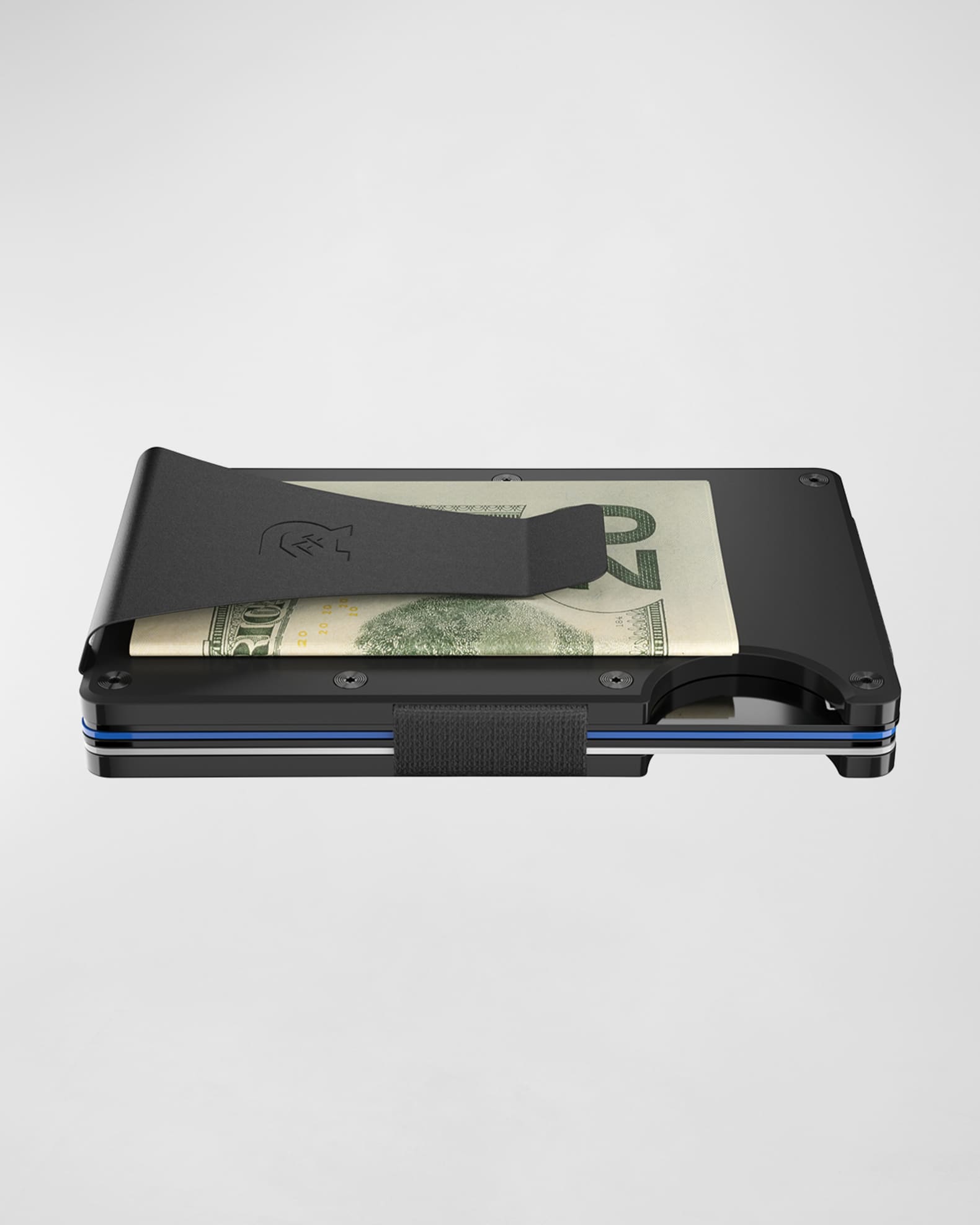 The Ridge Men's RFID Money Clip Metal Wallet, Matte Black Titanium ...
