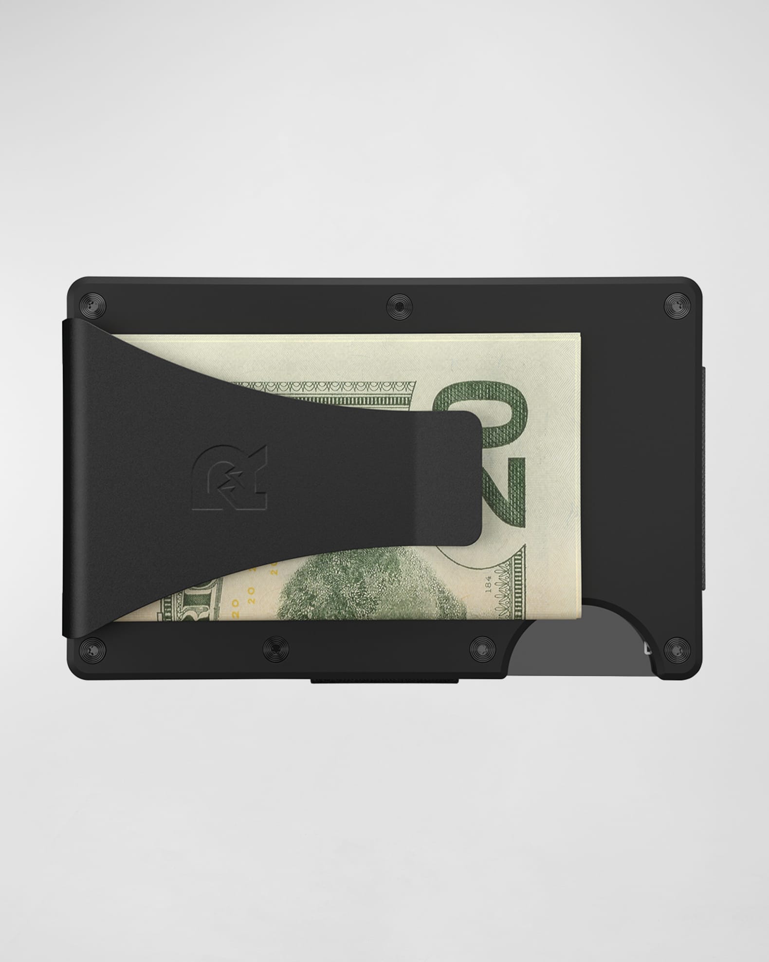The Ridge Men's RFID Money Clip Metal Wallet, Matte Black Titanium ...
