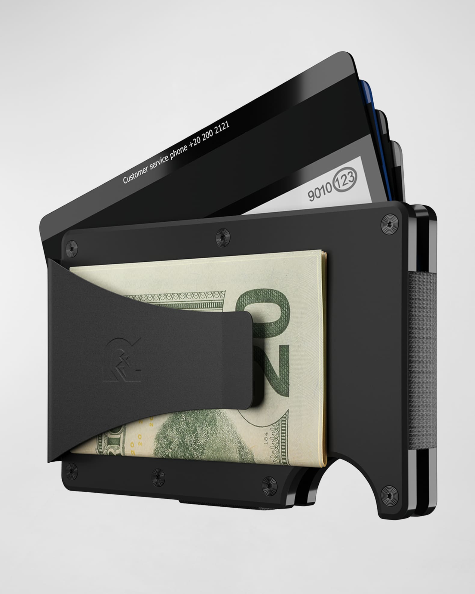 The Ridge Men's RFID Money Clip Metal Wallet, Matte Black Titanium ...