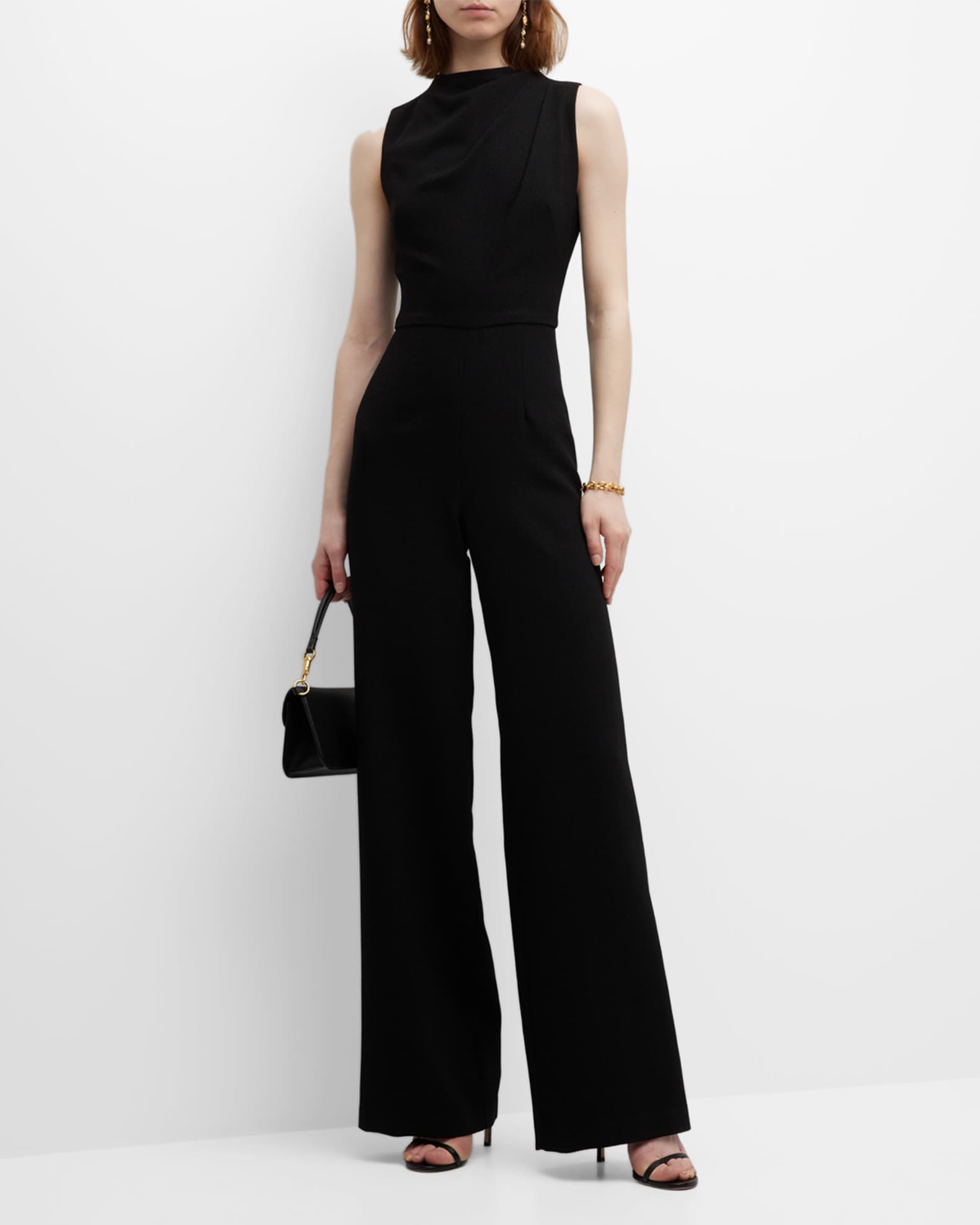 Corrine High-Neck Sleeveless Jumpsuit | Neiman Marcus