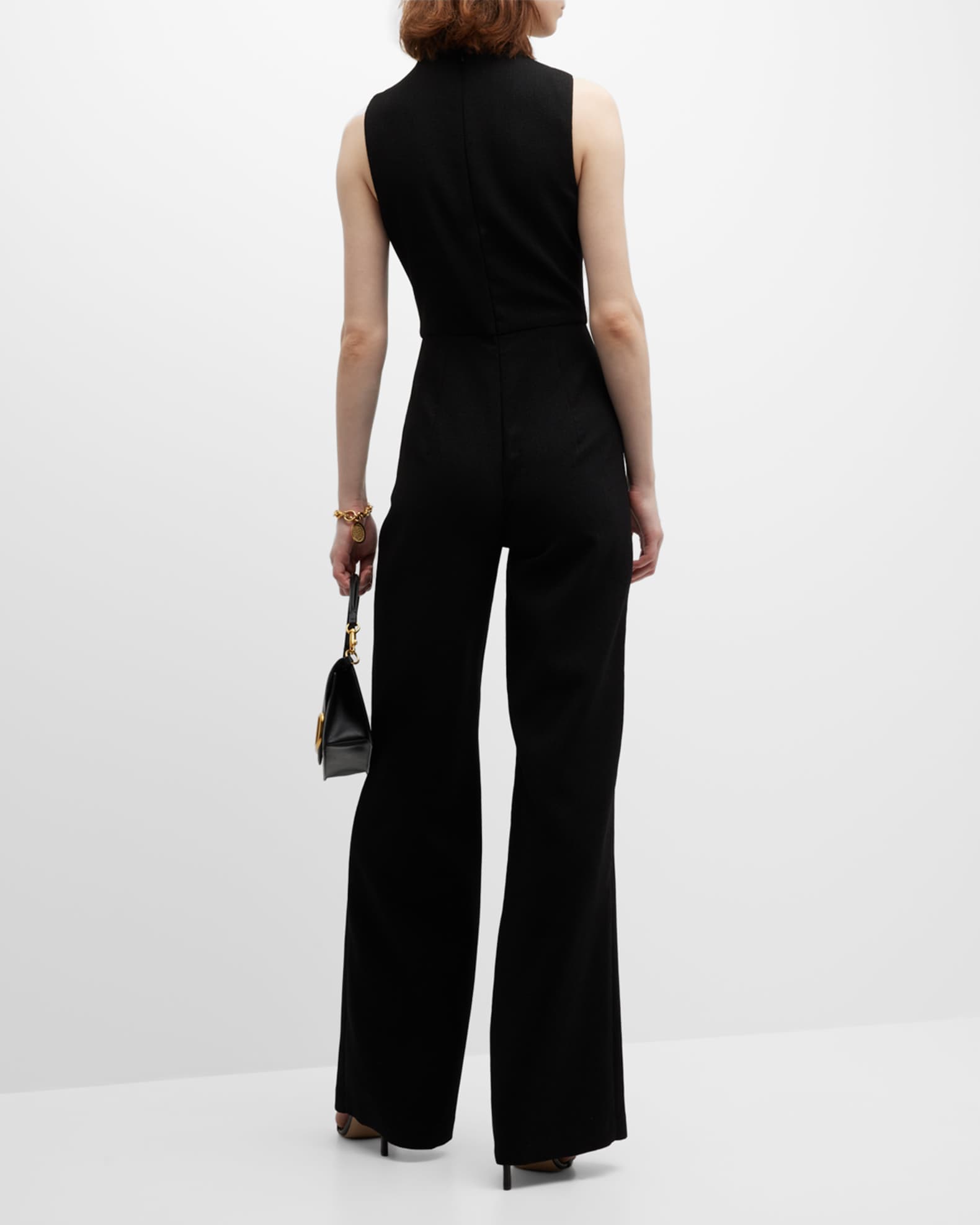 Corrine High-Neck Sleeveless Jumpsuit | Neiman Marcus