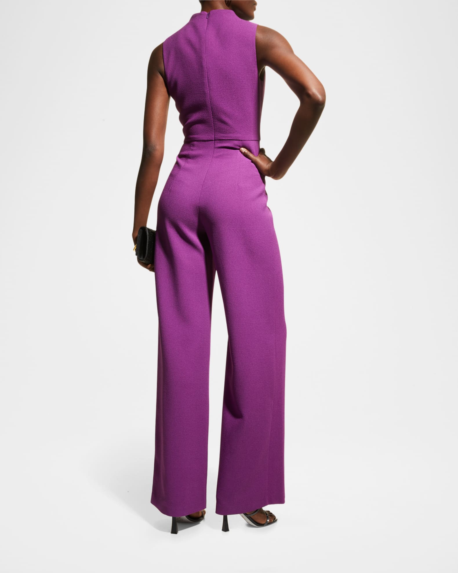 Corrine High-Neck Sleeveless Jumpsuit | Neiman Marcus