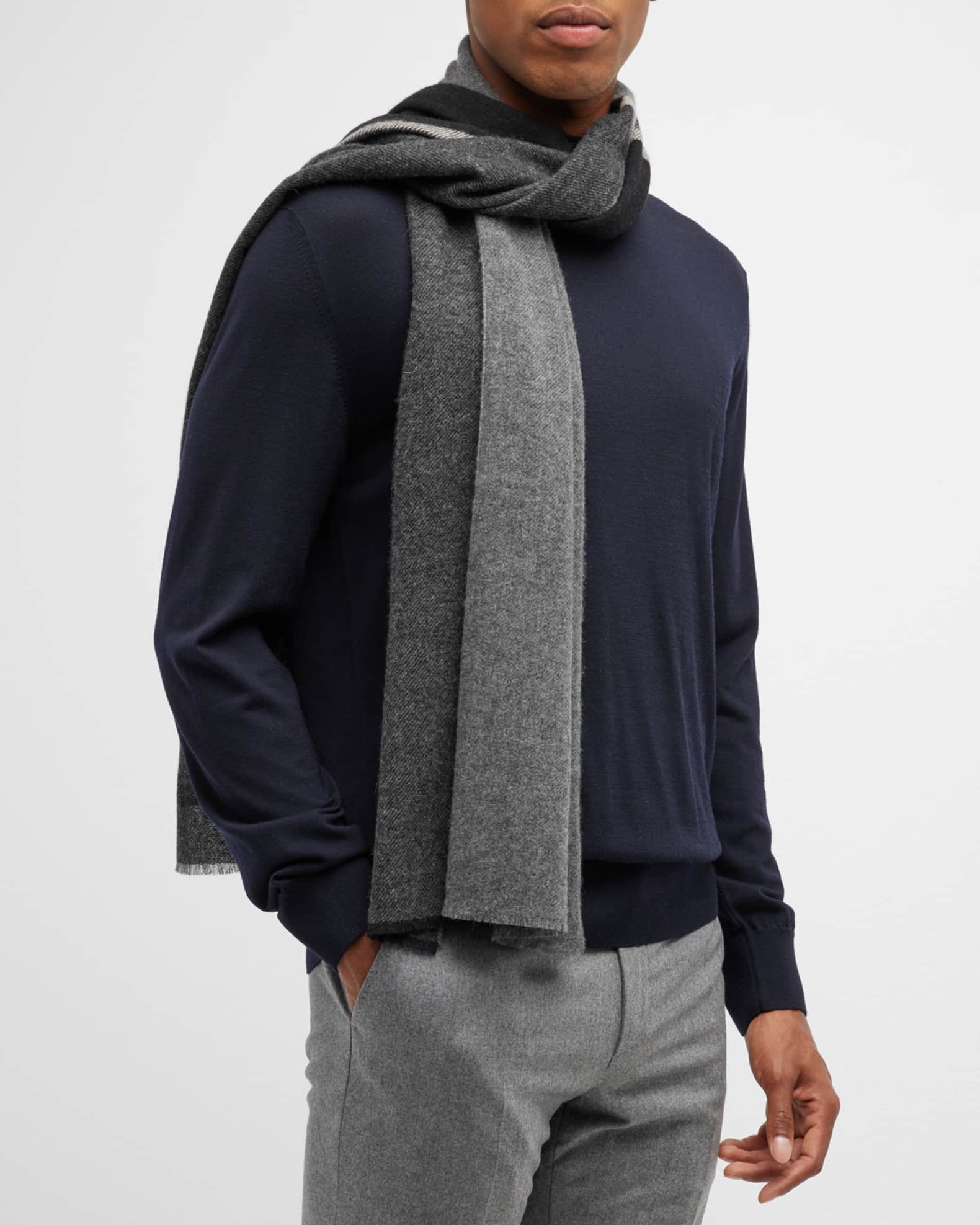 Neiman Marcus Men's Colorblock Cashmere Scarf | Neiman Marcus