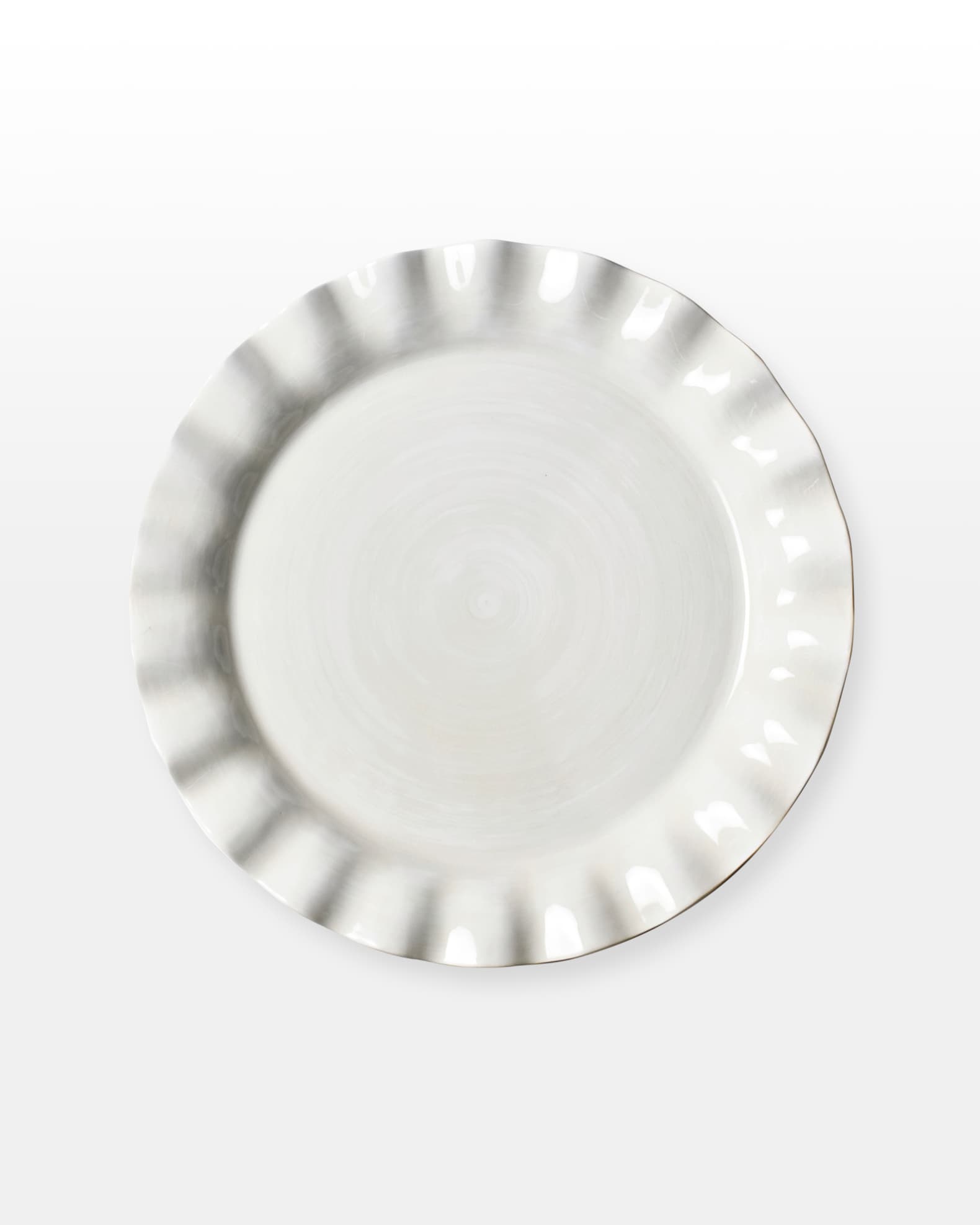Coton Colors Signature White Ruffle Round Platter | Neiman Marcus