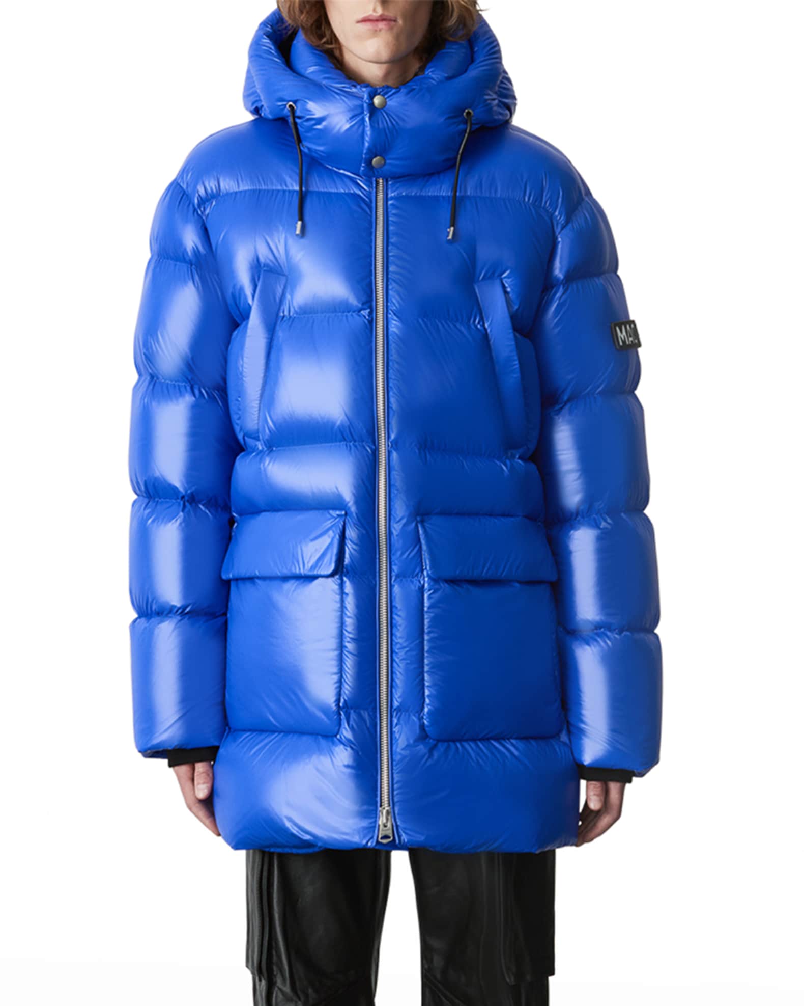 Mackage Men's Kendrick Long Hooded Puffer Coat | Neiman Marcus