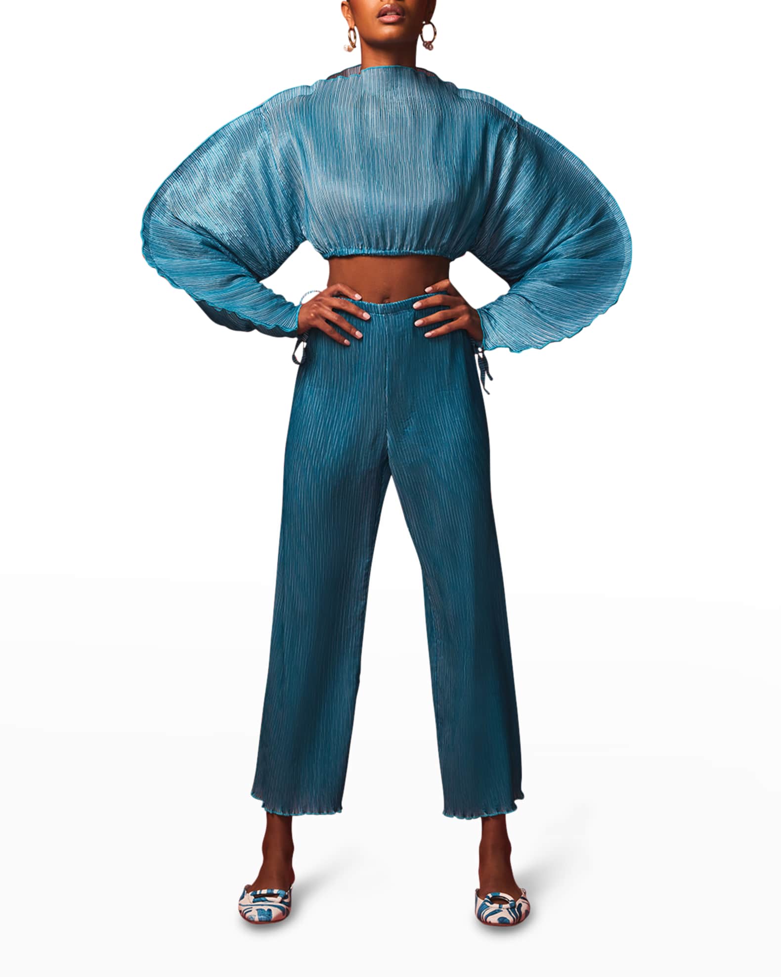 Cult Gaia Stacie Pleated Wide-Leg Pants | Neiman Marcus