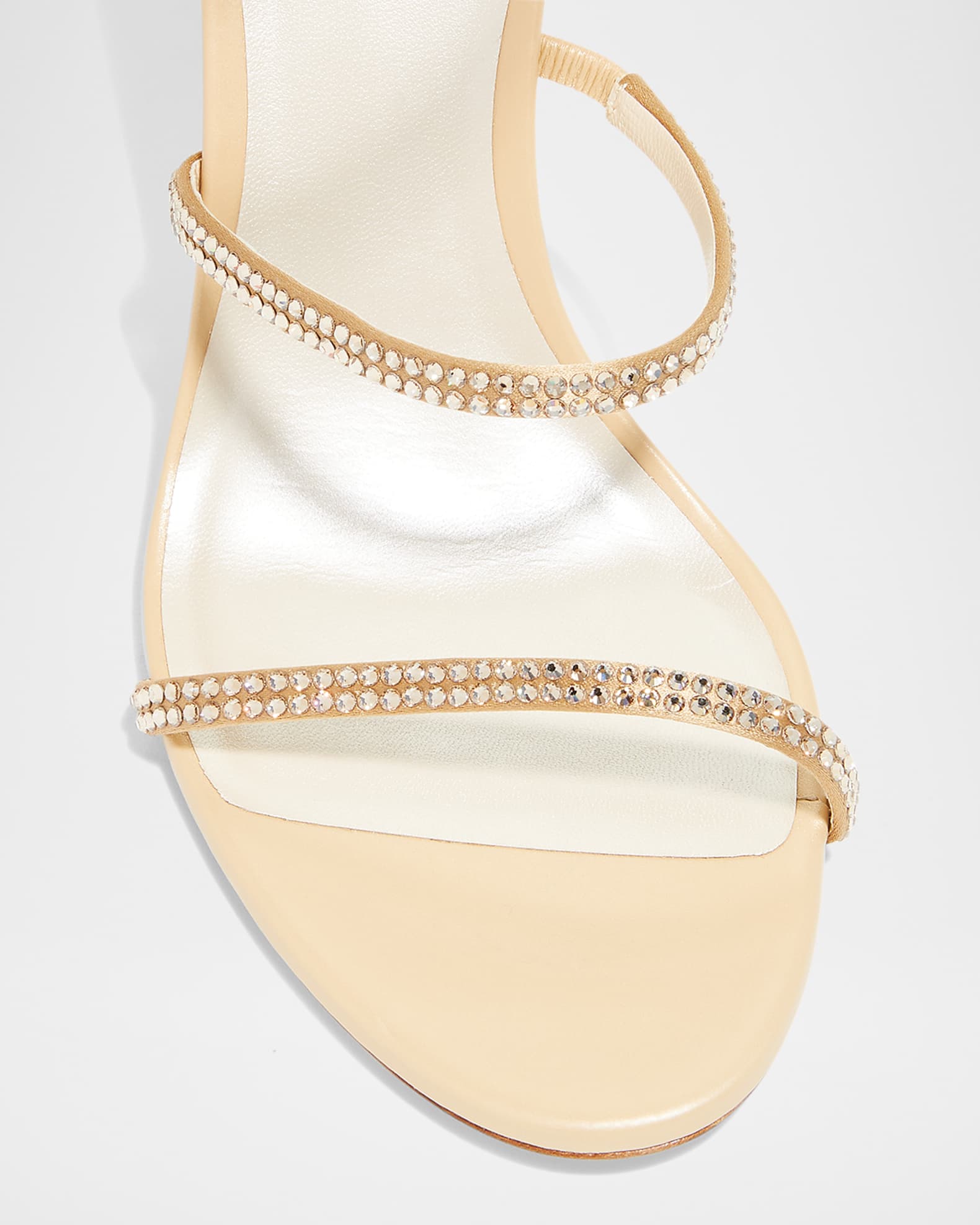 Rene Caovilla Crystal Snake Ankle-Wrap Sandals | Neiman Marcus