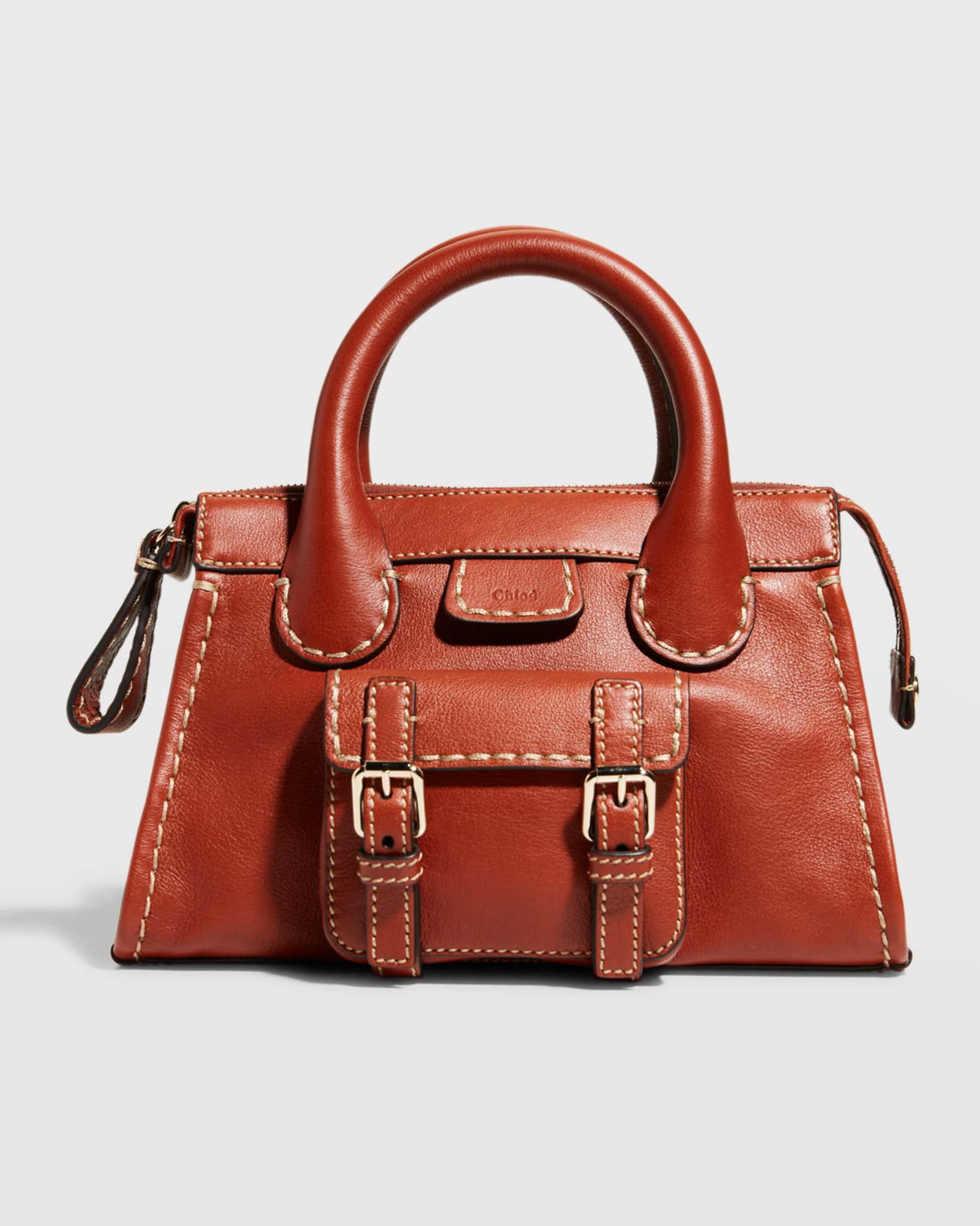 Chloe Edith Small Buffalo Leather Satchel Crossbody Bag | Neiman Marcus
