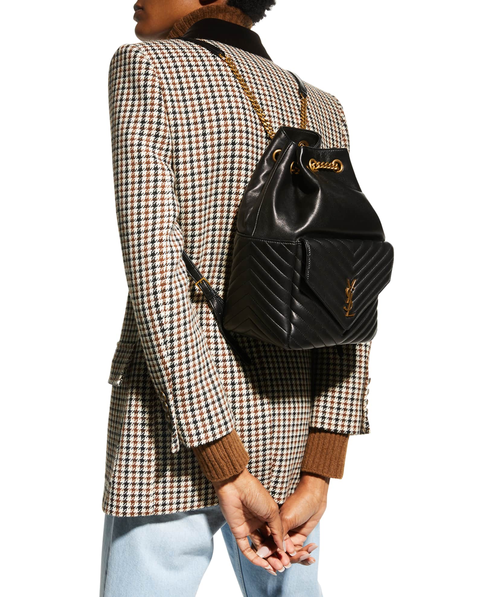 Saint Laurent Joe Quilted Lambskin YSL Backpack Bag Neiman Marcus