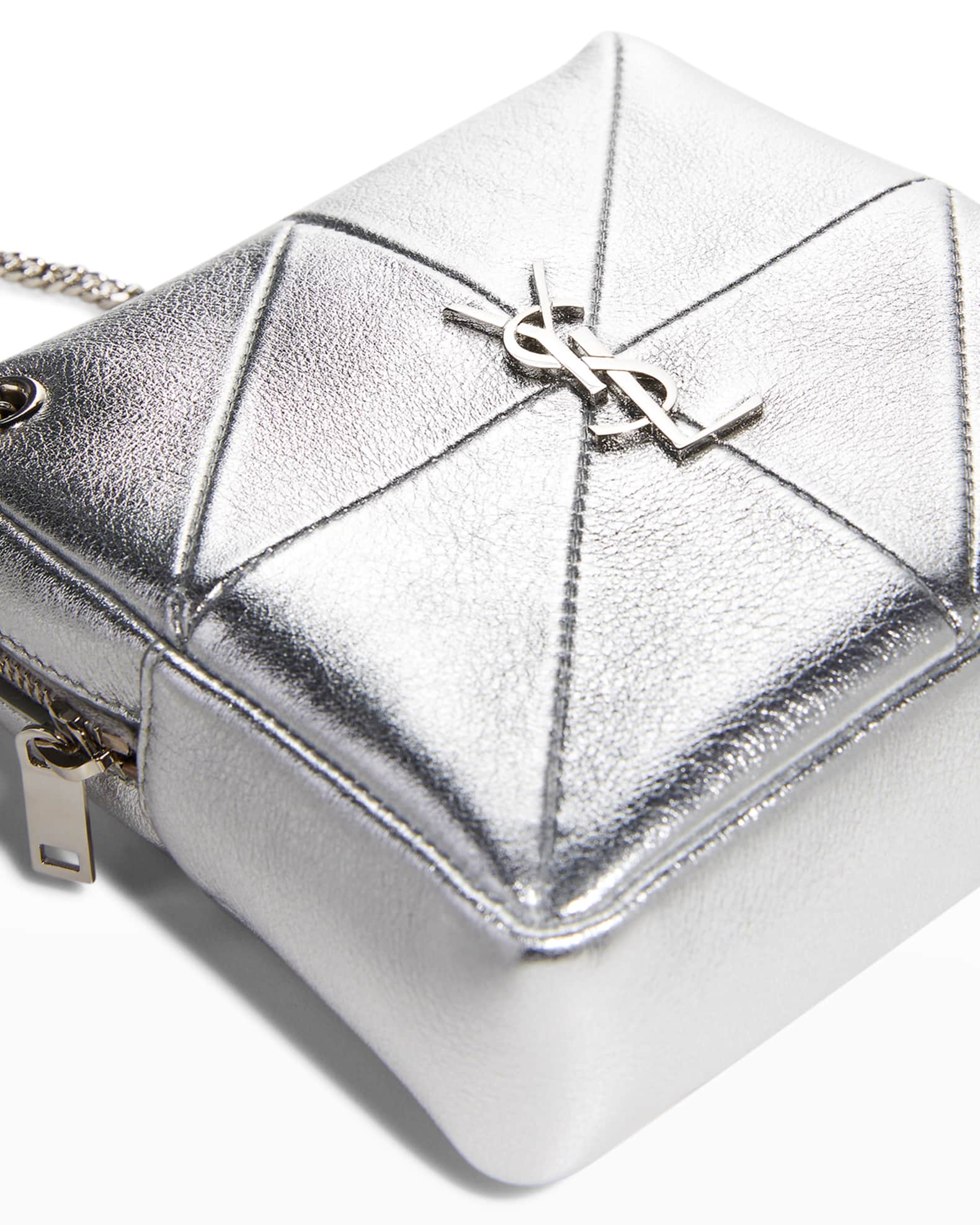Saint Laurent Jamie YSL Metallic Cube Crossbody Bag | Neiman Marcus