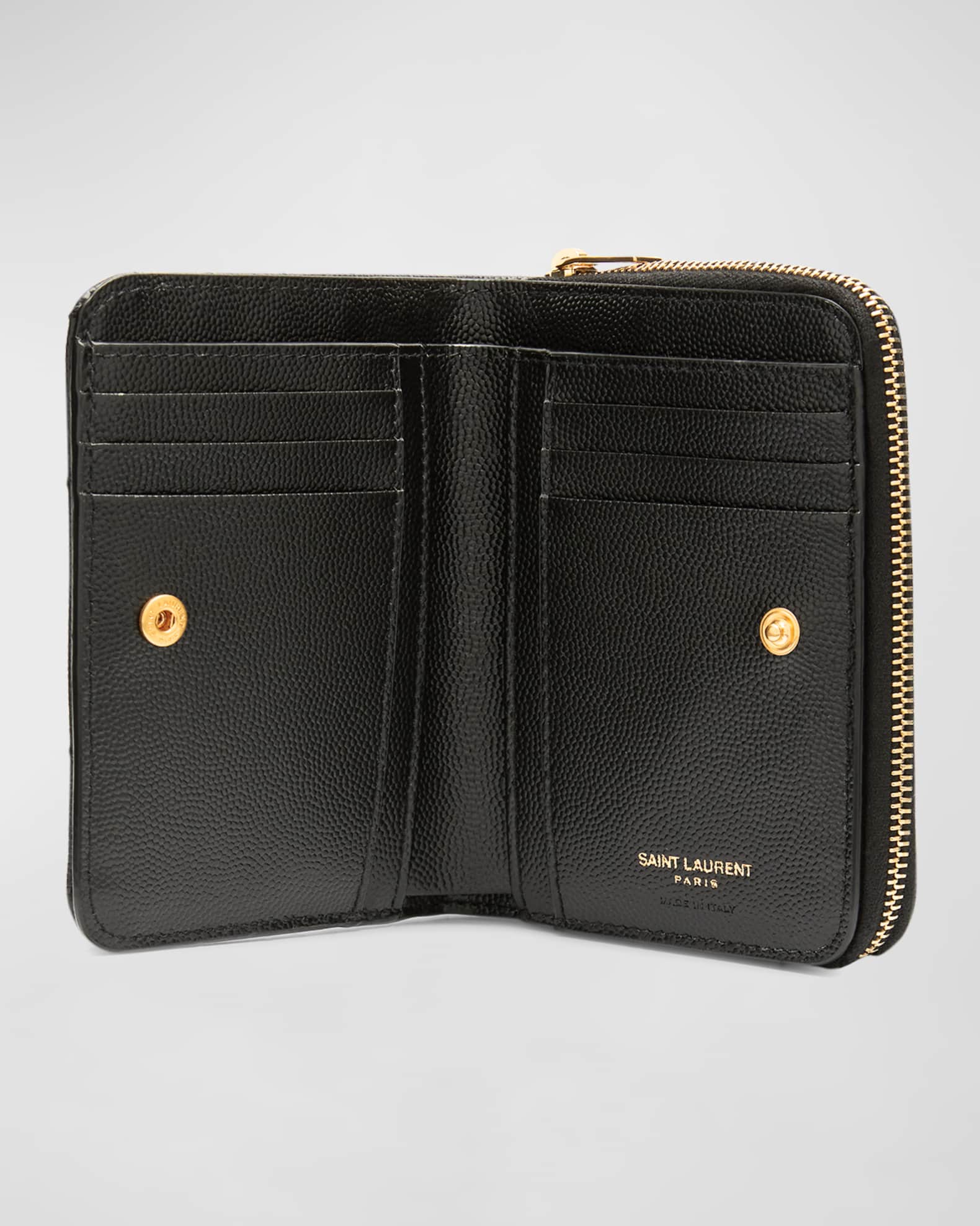 Saint Laurent YSL Quilted Bifold Compact Wallet | Neiman Marcus
