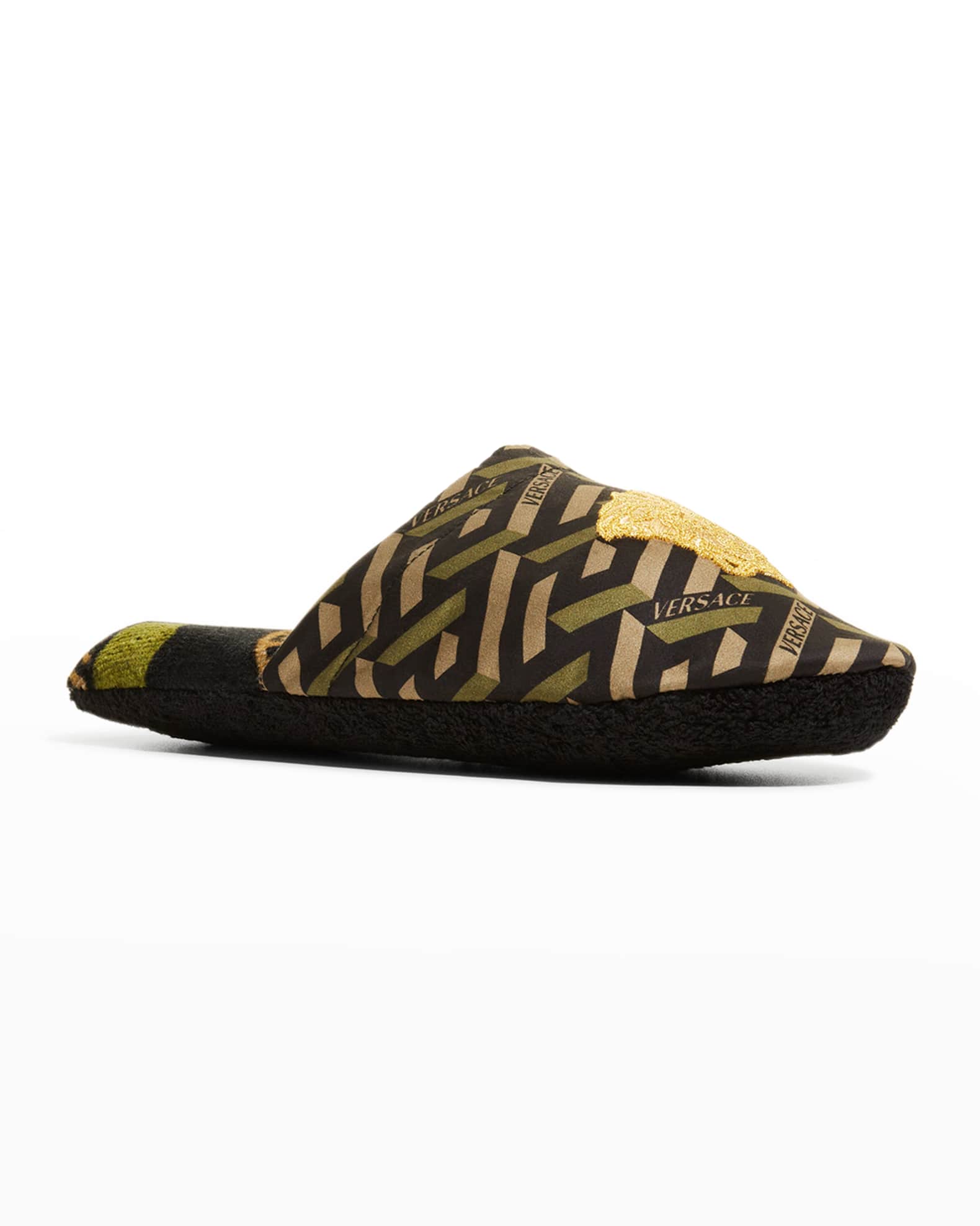 Versace Men's Greca Medusa Slippers | Neiman Marcus