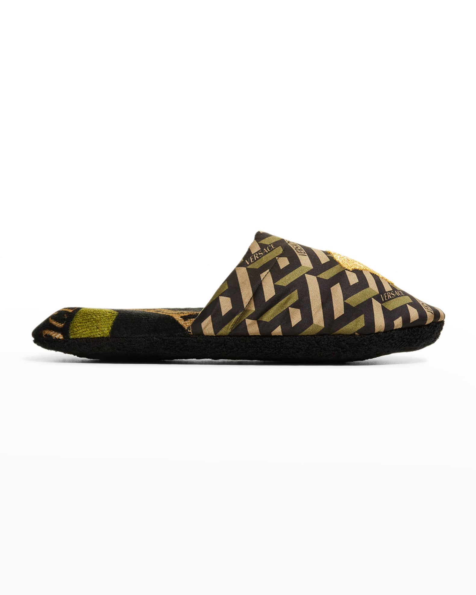 Versace Men's Greca Medusa Slippers | Neiman Marcus