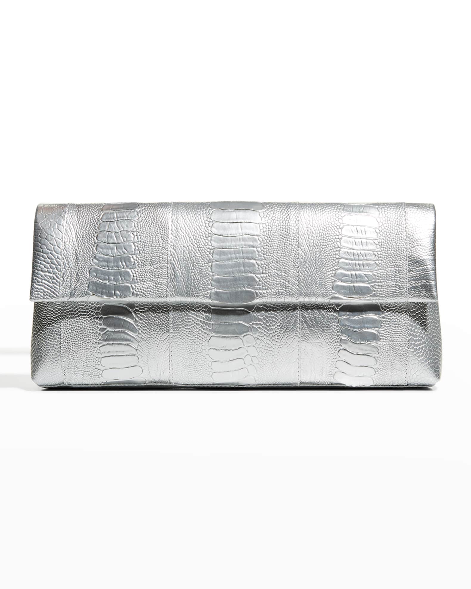 Nancy Gonzalez Gotham Metallic Crocodile Clutch Bag | Neiman Marcus