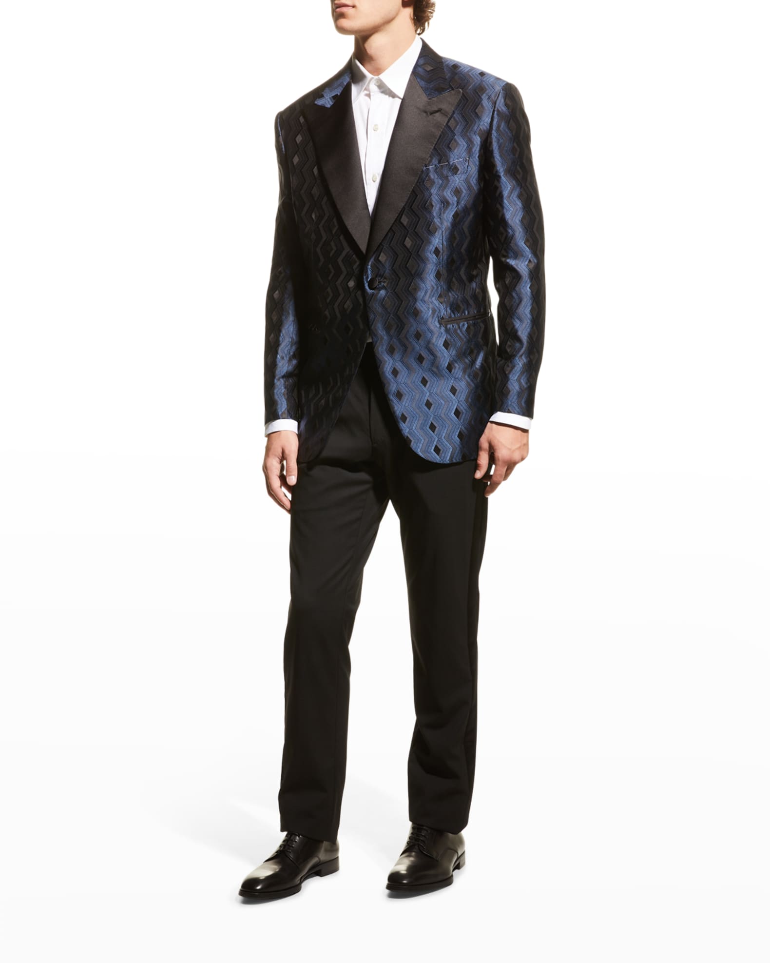 Brioni Men's Graphic Peak-Lapel Dinner Jacket | Neiman Marcus