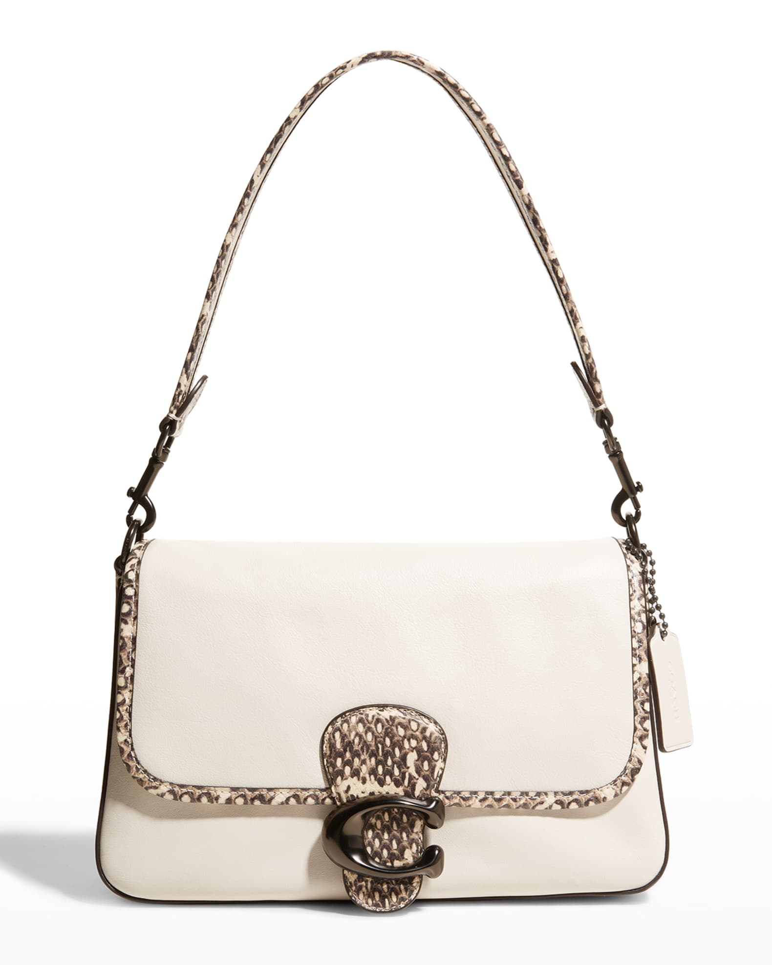 Coach Tabby Snake-Print C Medallion Shoulder Bag | Neiman Marcus