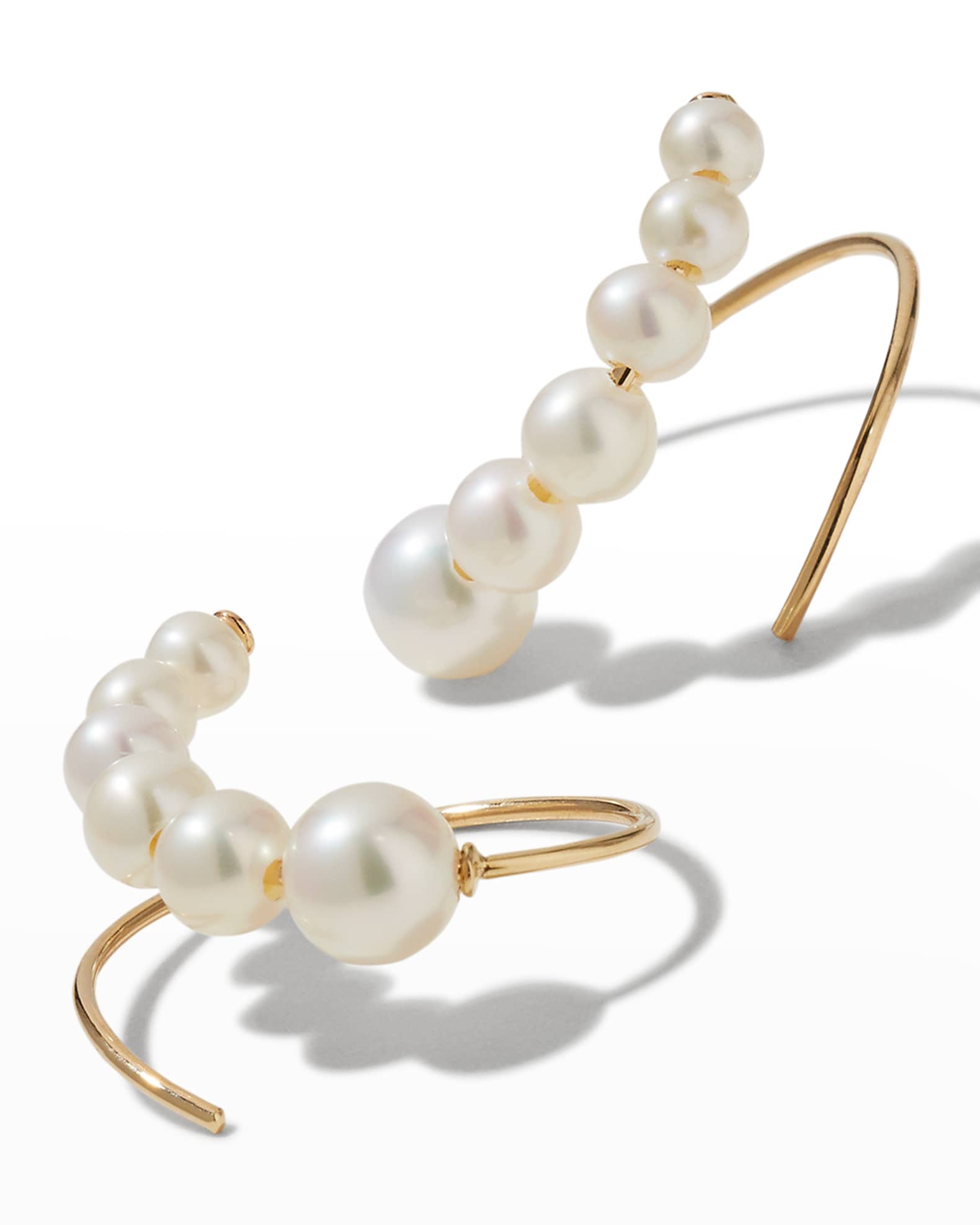 POPPY FINCH Gradual Pearl Crisscross Earrings | Neiman Marcus