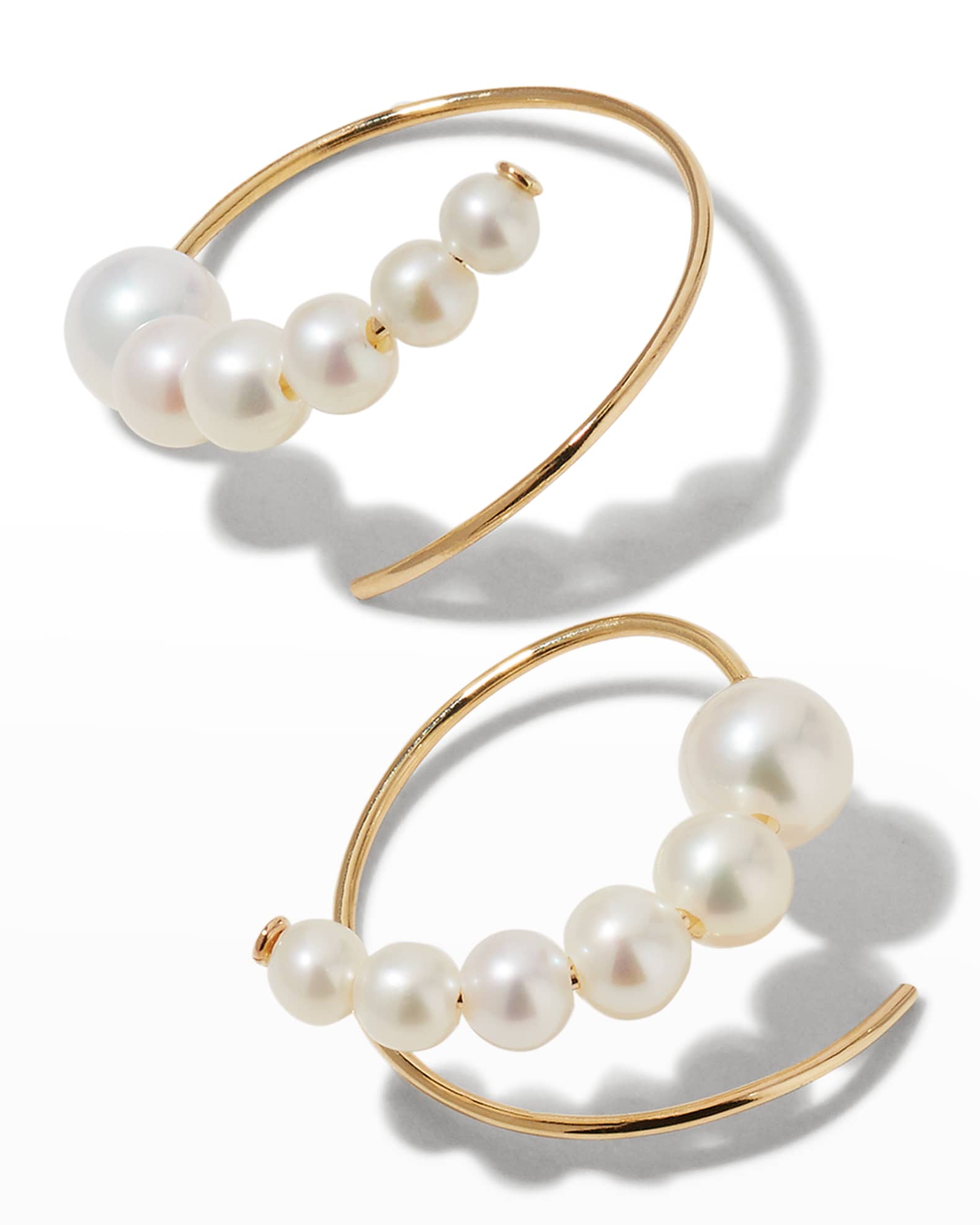POPPY FINCH Gradual Pearl Crisscross Earrings | Neiman Marcus