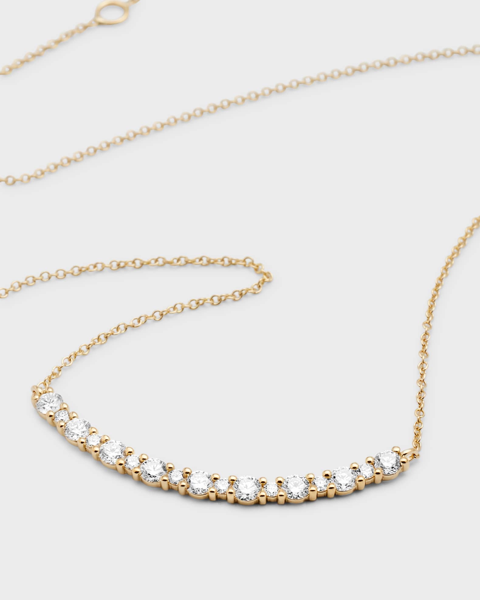 Neiman Marcus Diamonds 18k Yellow Gold Round Diamond Smiley Bar ...