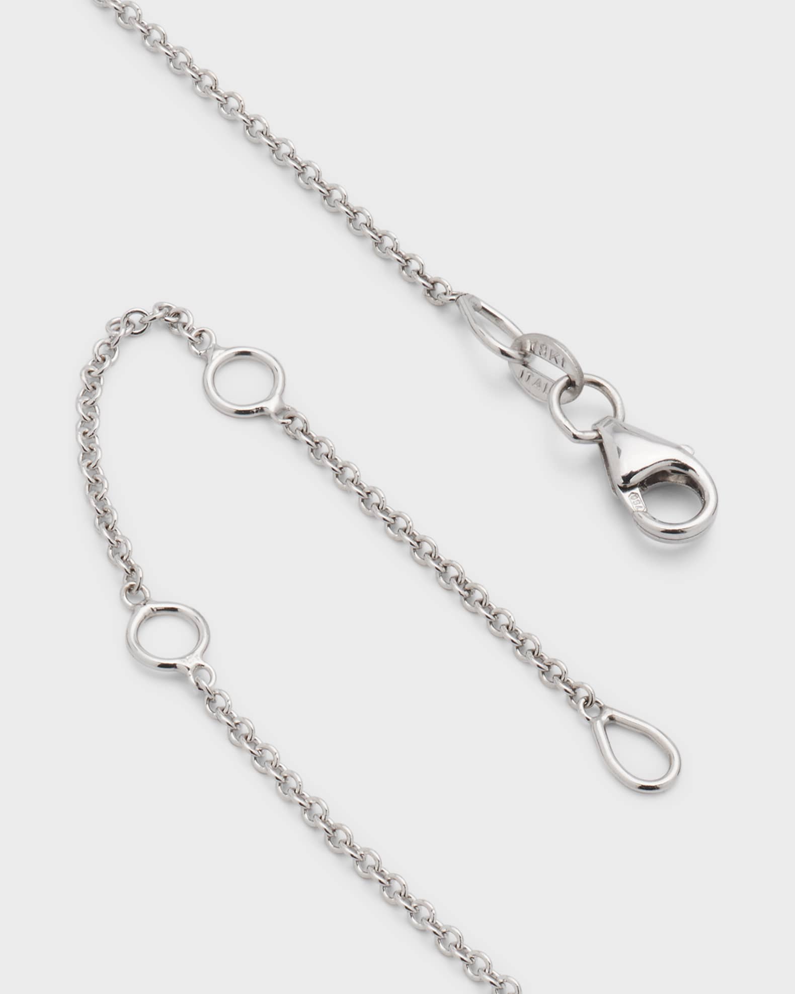 Neiman Marcus Diamonds 18K White Gold Round Diamond Smiley Bar Necklace ...