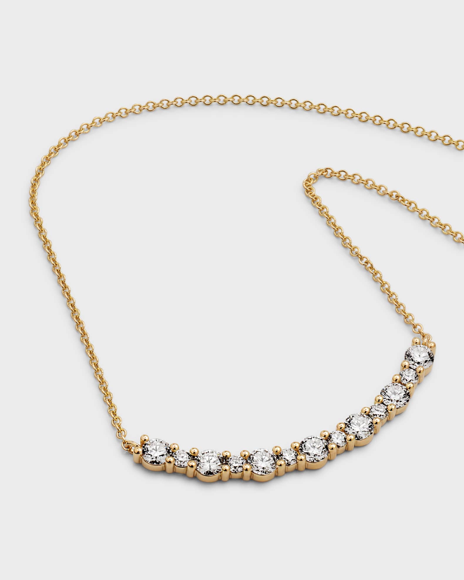 Neiman Marcus Diamonds 18k Yellow Gold Round Diamond Smiley Bar ...