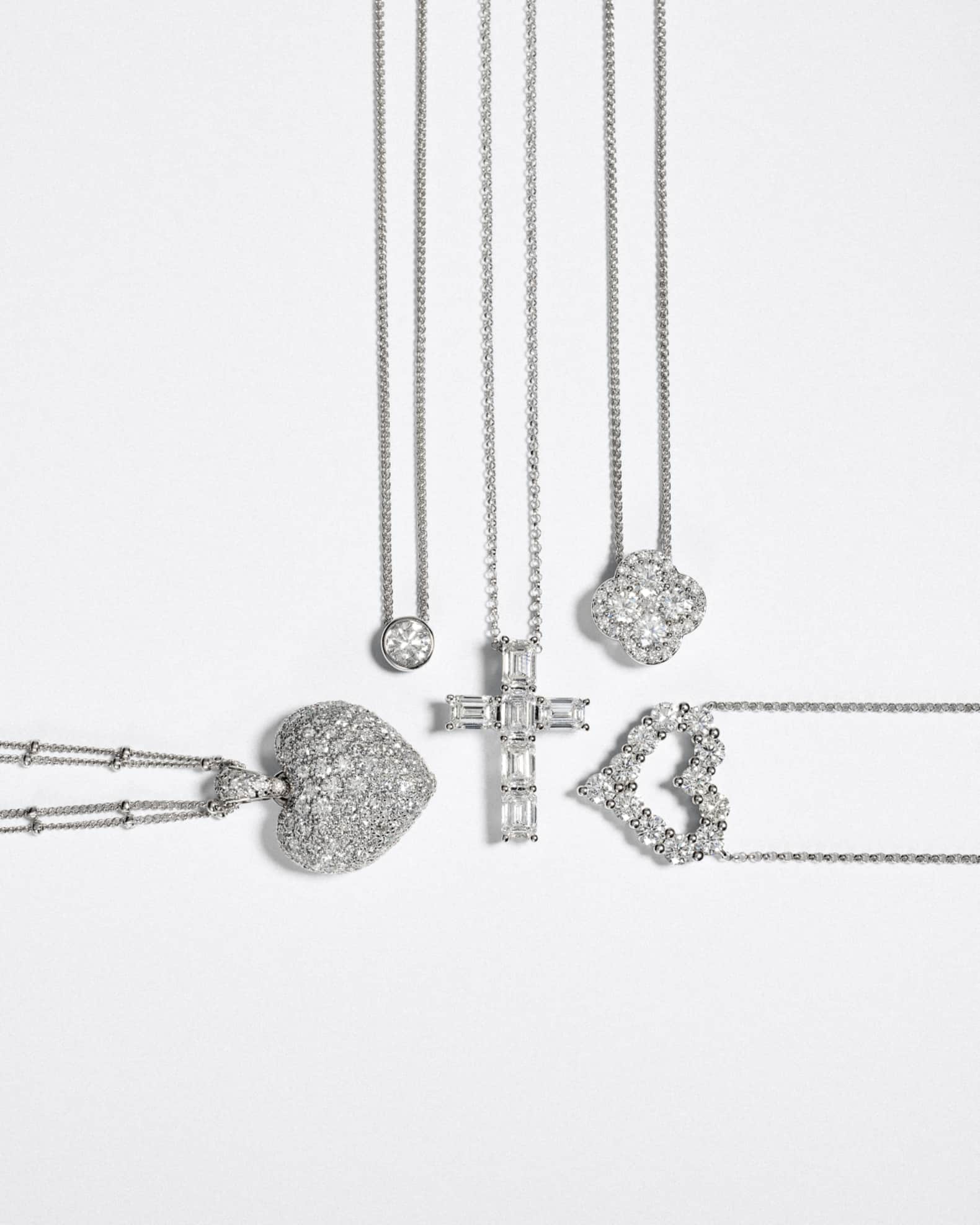 Neiman Marcus Diamonds 18K White Gold Slider Diamond Pendant Necklace ...