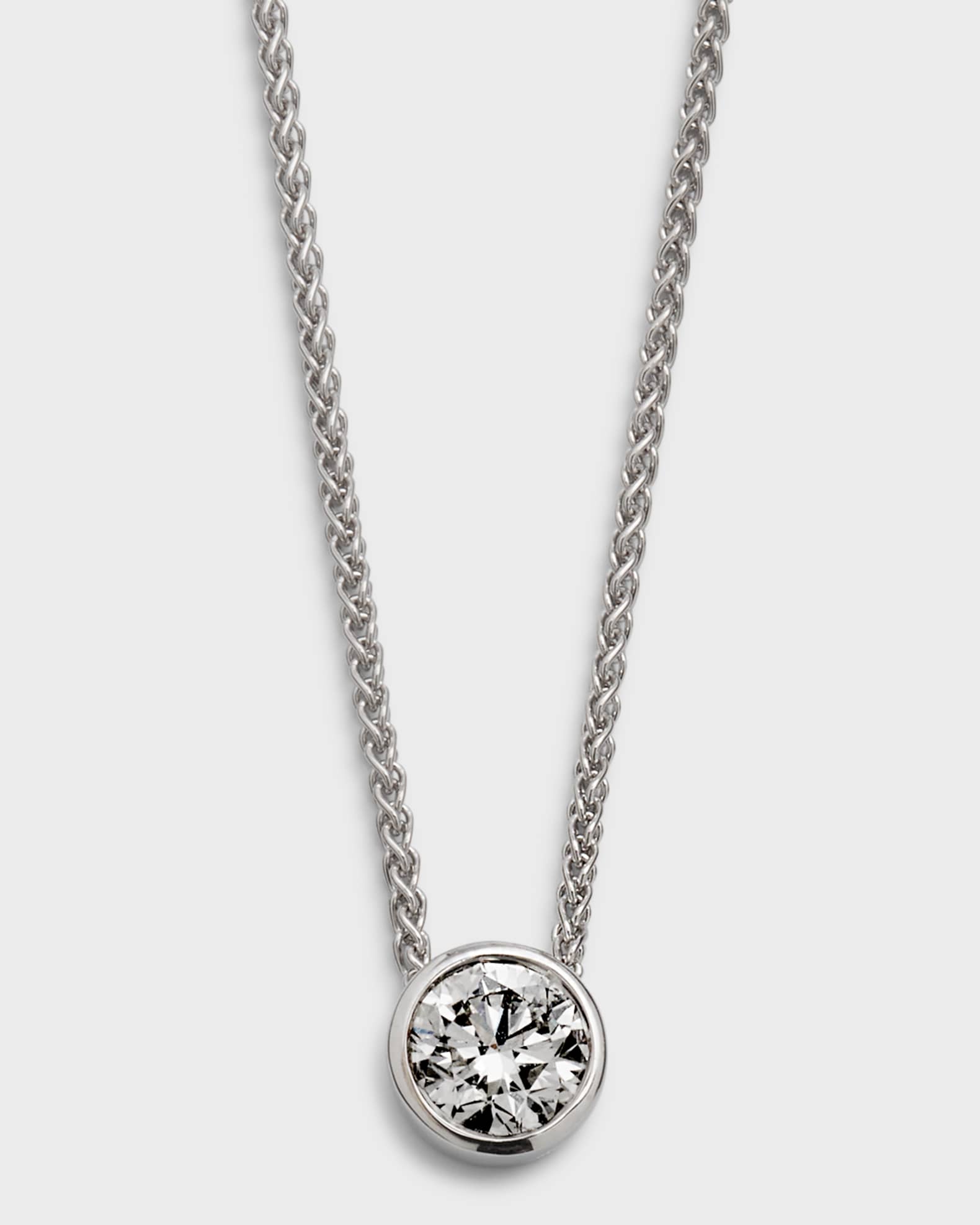Neiman Marcus Diamonds 18K White Gold Slider Diamond Pendant Necklace ...