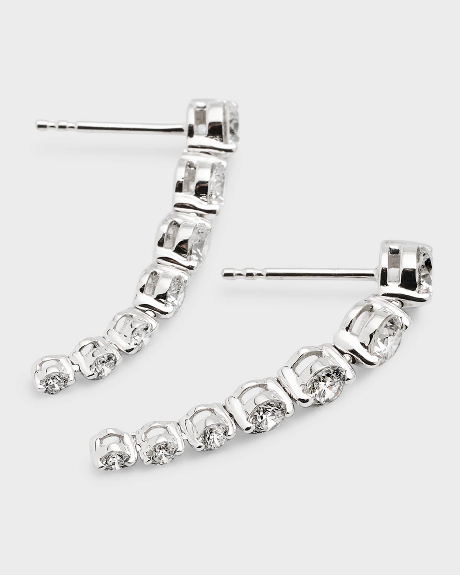 Neiman Marcus Diamonds 18K White Gold Graduated Diamond Drop Earrings ...