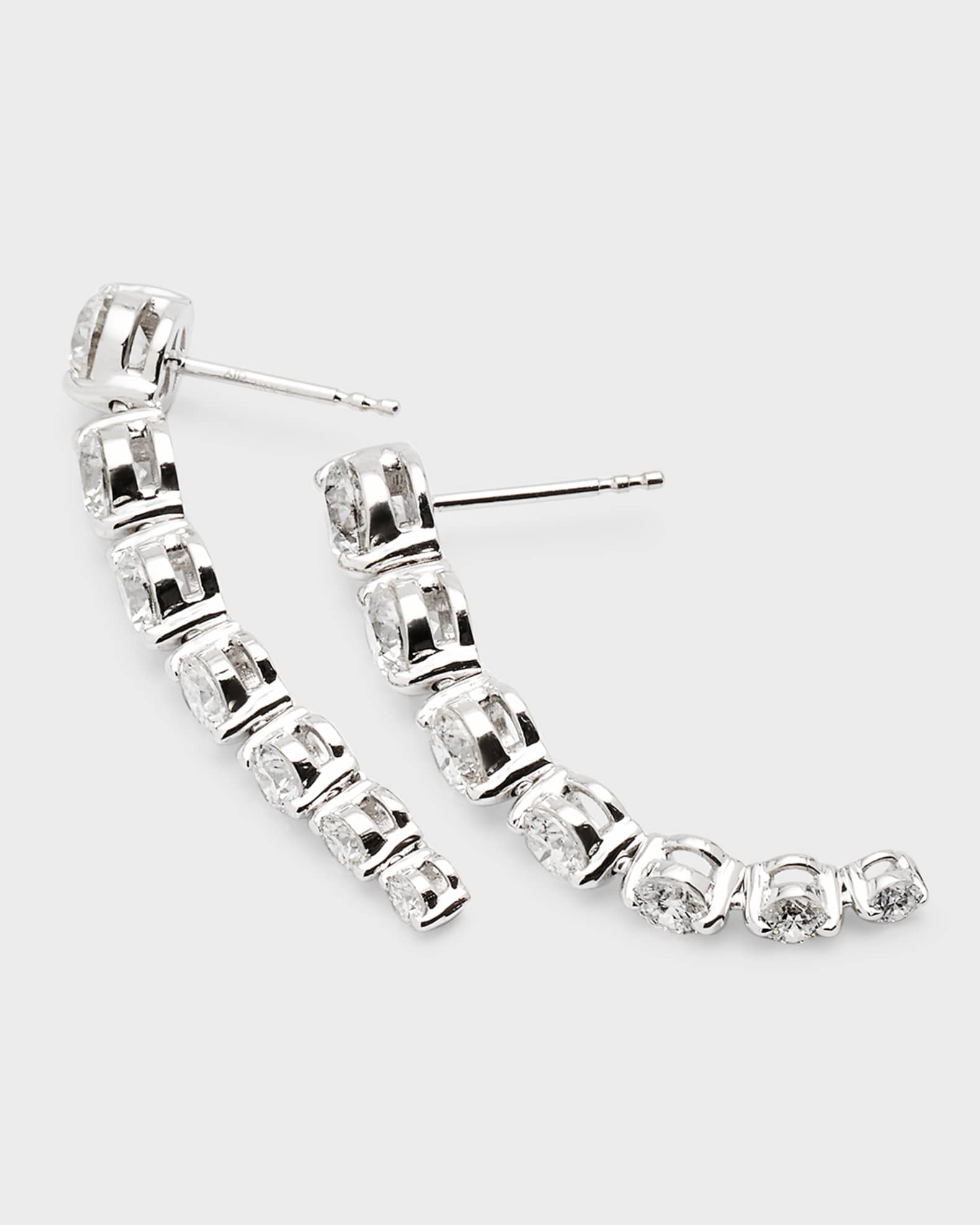 Neiman Marcus Diamonds 18K White Gold Graduated Diamond Drop Earrings ...