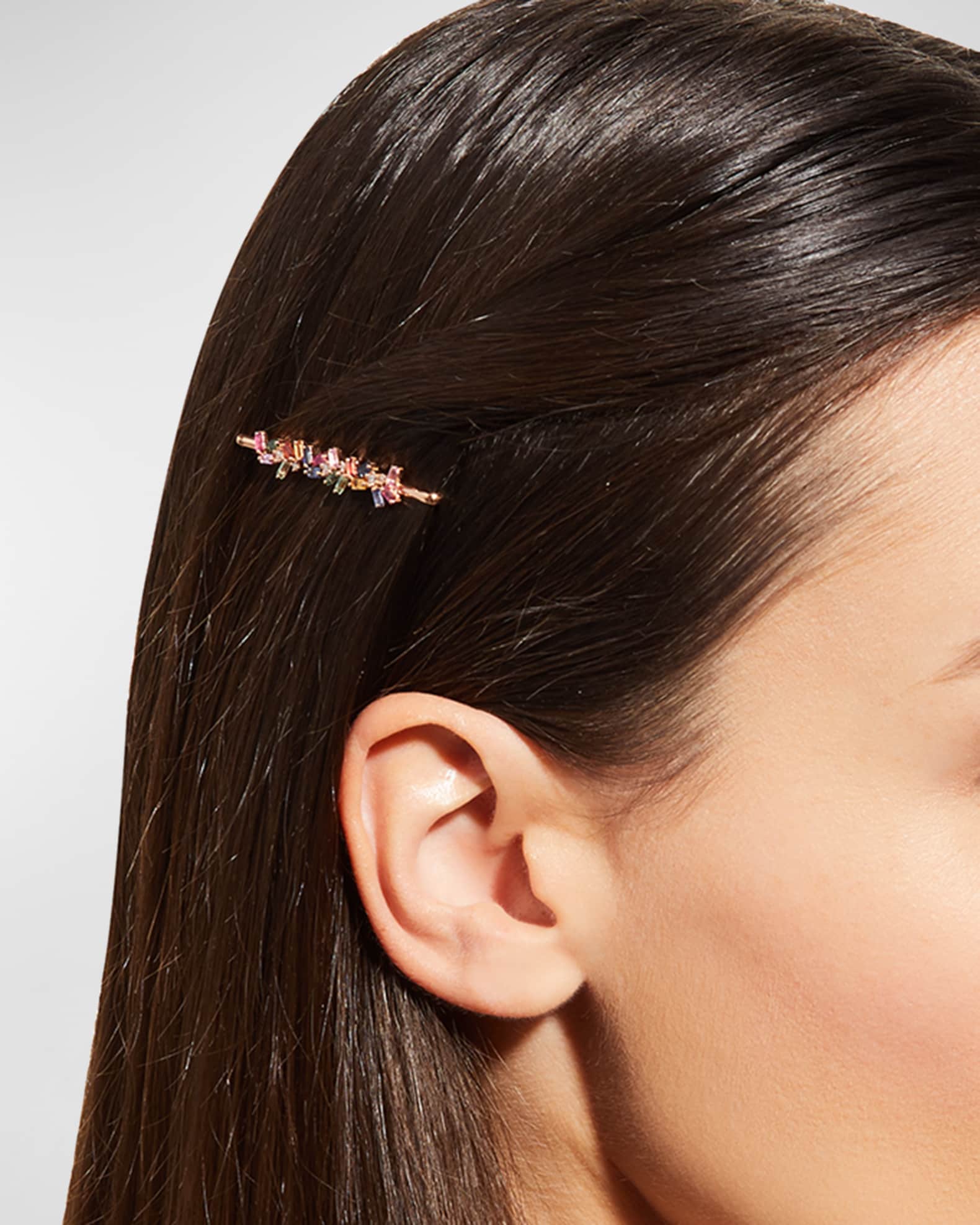 Suzanne Kalan 18k Rose Gold Rainbow Fireworks Hair Pin | Neiman Marcus