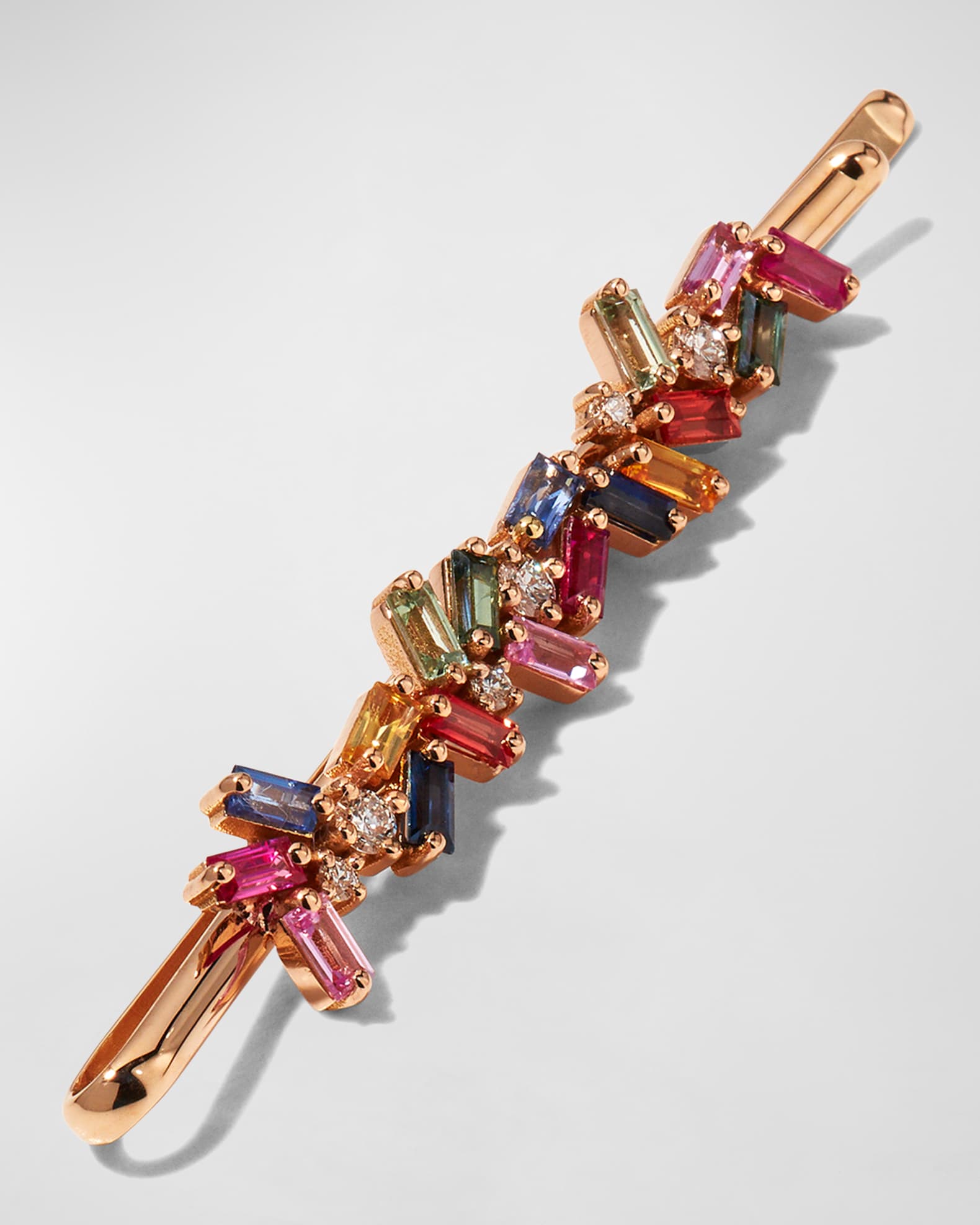 Suzanne Kalan 18k Rose Gold Rainbow Fireworks Hair Pin | Neiman Marcus