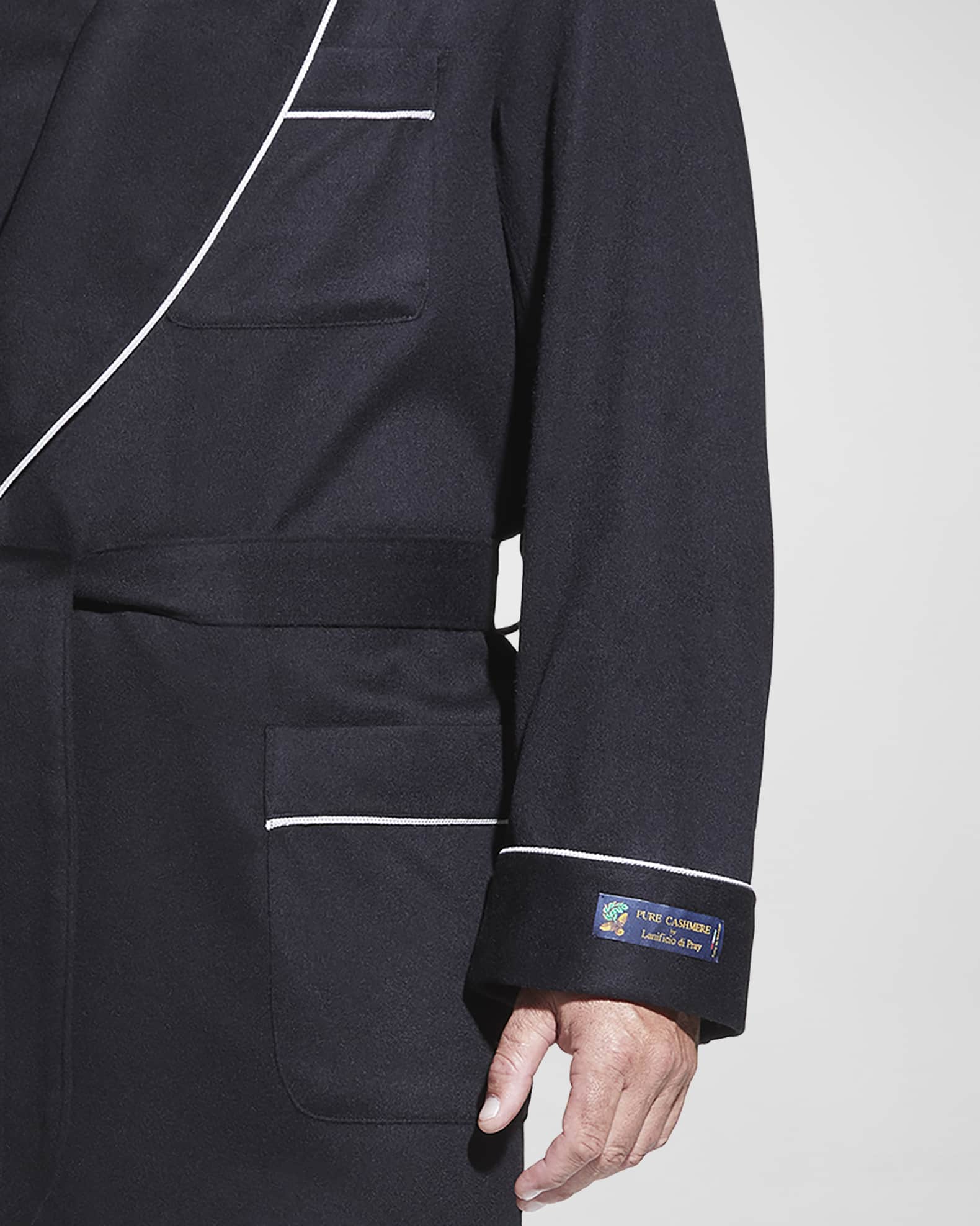 Majestic International Men's Cashmere Braid-Trim Shawl Robe | Neiman Marcus