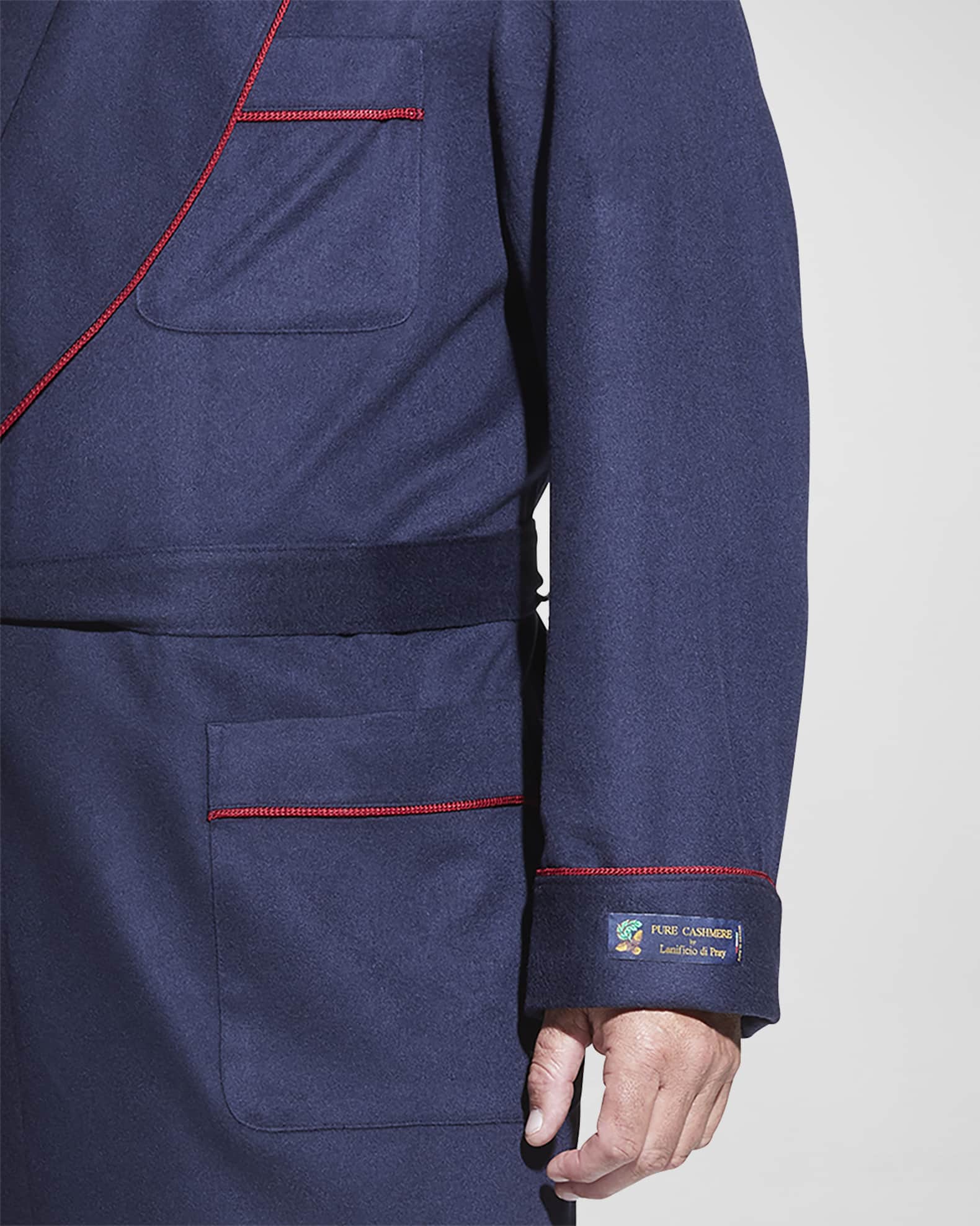 Majestic International Men's Cashmere Braid-Trim Shawl Robe | Neiman Marcus