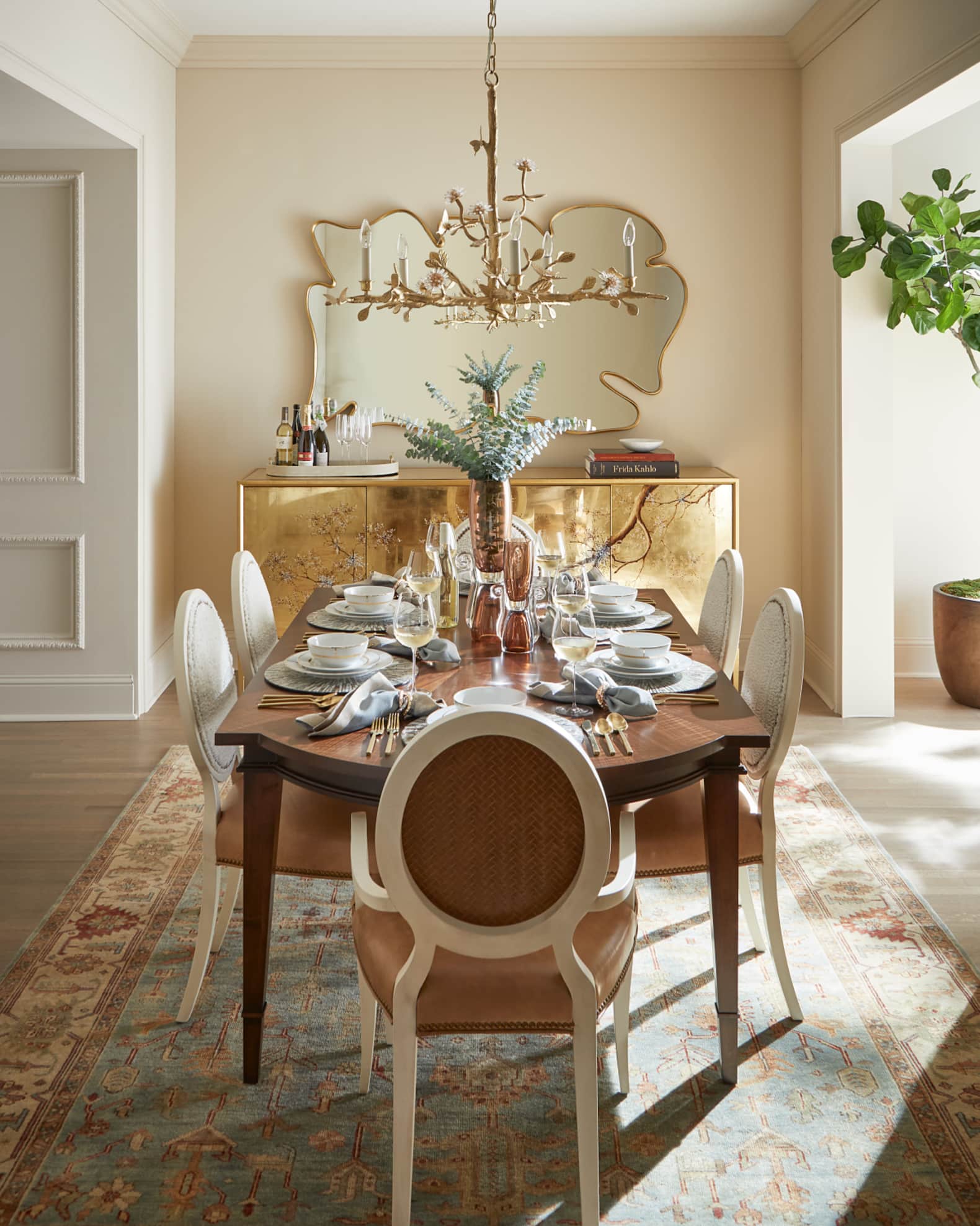 Massoud Elsa Leather Dining Arm Chair | Neiman Marcus
