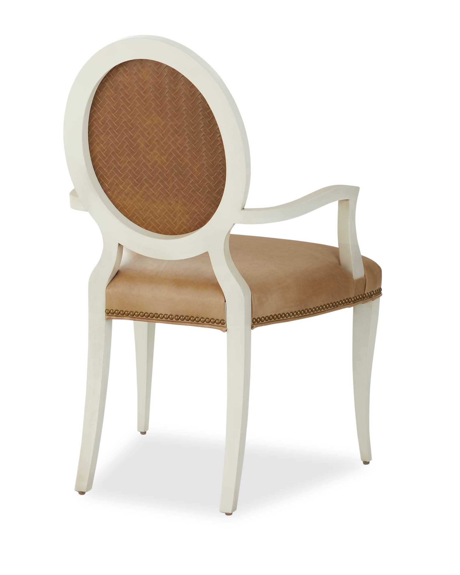 Massoud Elsa Leather Dining Arm Chair | Neiman Marcus